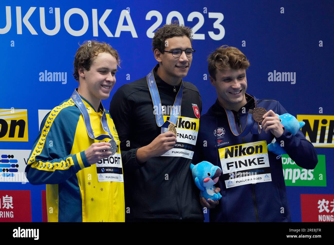Medalists, from left to right, Samuel Short of Australia, silver, Ahmed ...