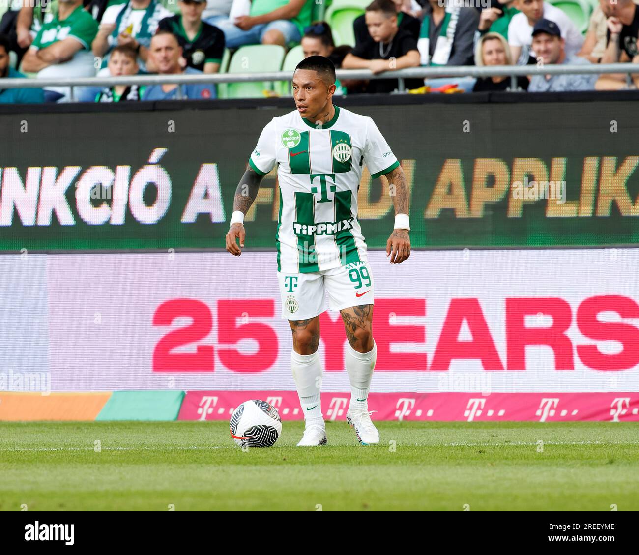 Budapest, Ungarn. 27. Juli 2023. Cristian Ramirez von Ferencvarosi TC ...