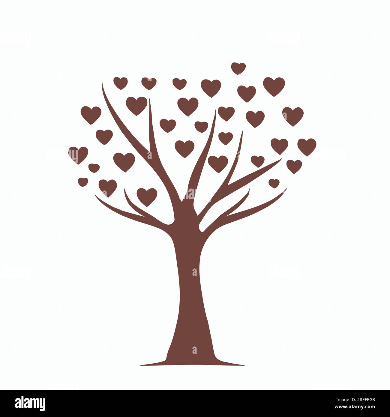 Baum mit Herz hinterlässt Vektorkunst, fesselnde Illustration der Naturliebheit, Illustration ...