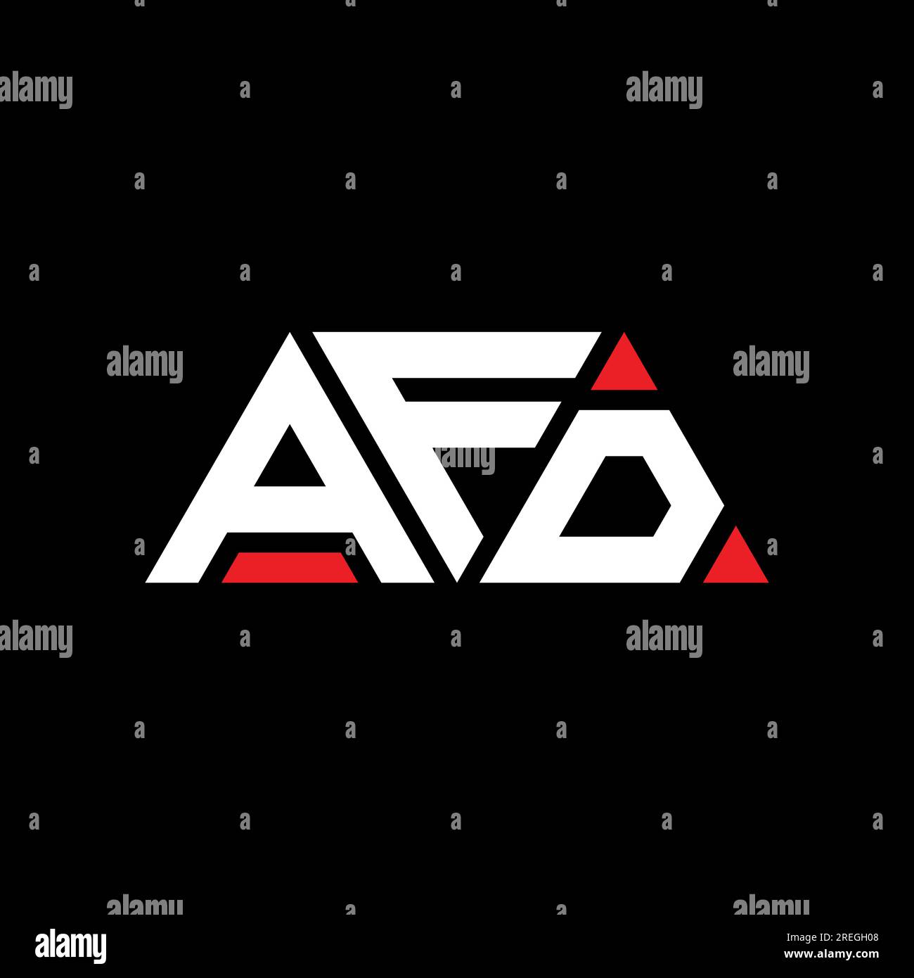AFD-Logo mit Dreiecksbuchstaben und Dreiecksform. AFD-Monogramm mit ...