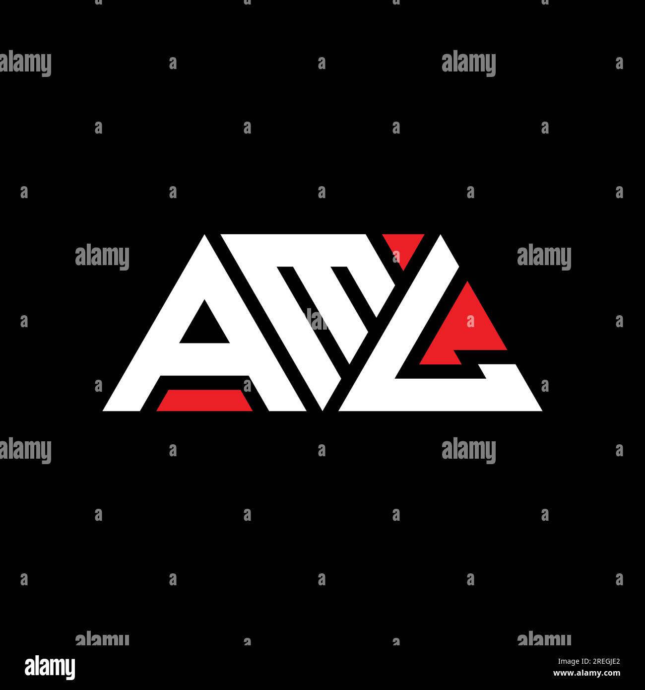 AML-Logo mit Dreiecksbuchstaben und Dreiecksform. Monogramm mit AML ...