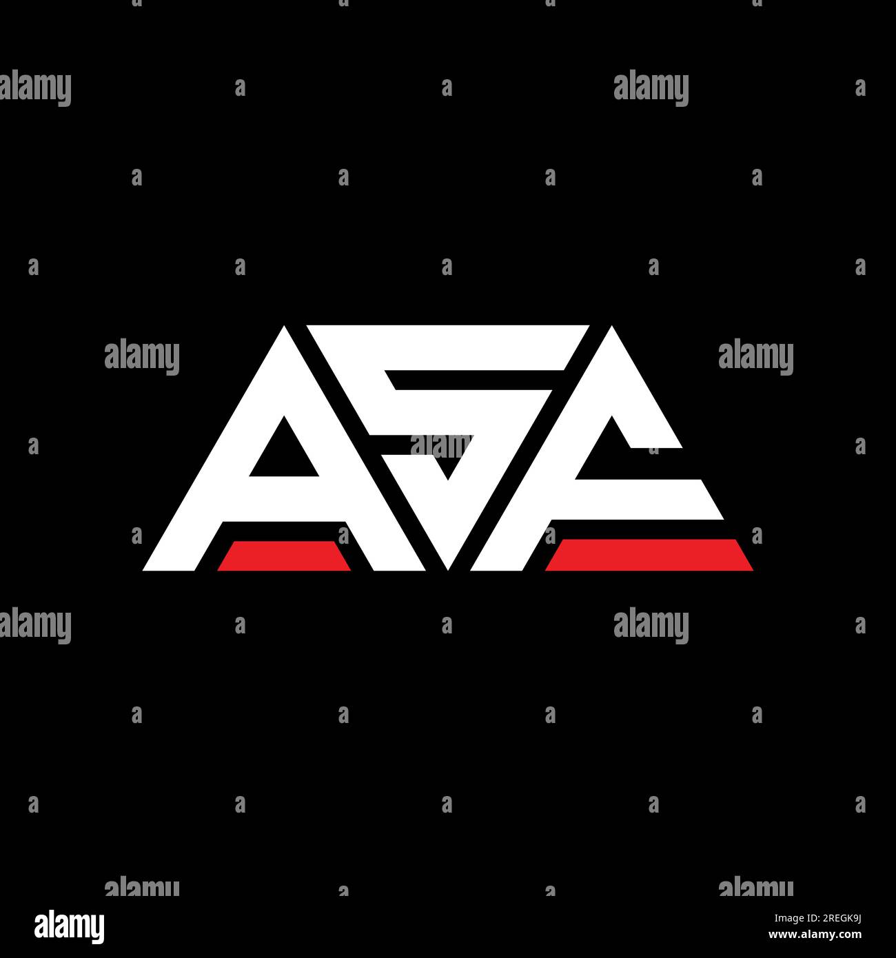 ASF-Logo mit Dreiecksbuchstaben und Dreiecksform. Monogramm mit ASF ...