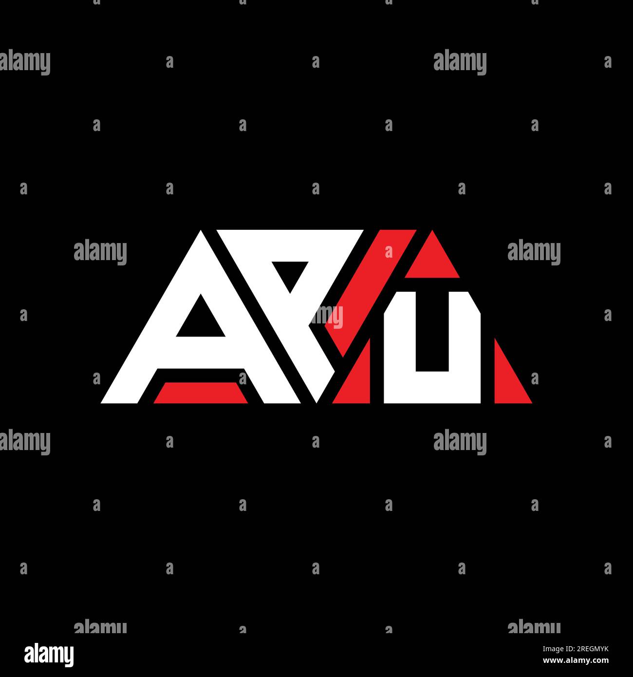 APU-Logo mit Dreiecksbuchstaben und Dreiecksform. APU-Dreieck-Logo ...