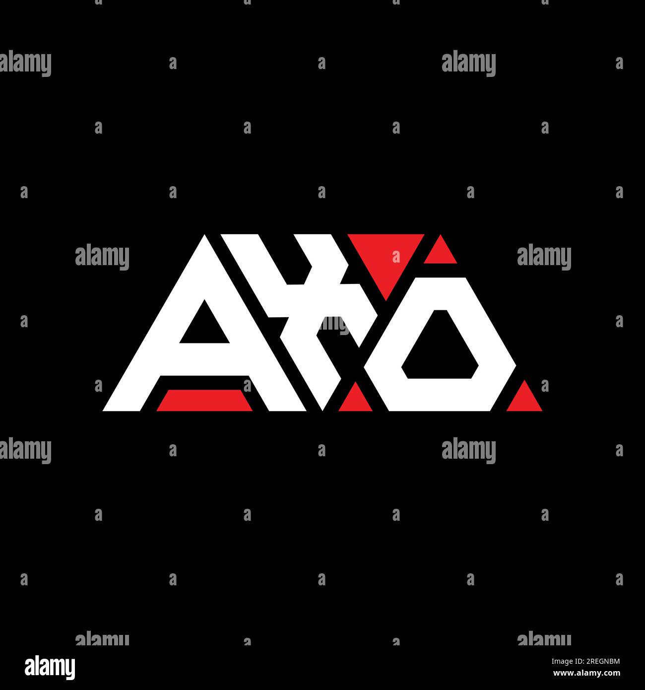 AXO-Logo mit Dreiecksbuchstaben und Dreiecksform. Monogramm mit AXO-Dreieck-Logo. AXO-Dreieck ...