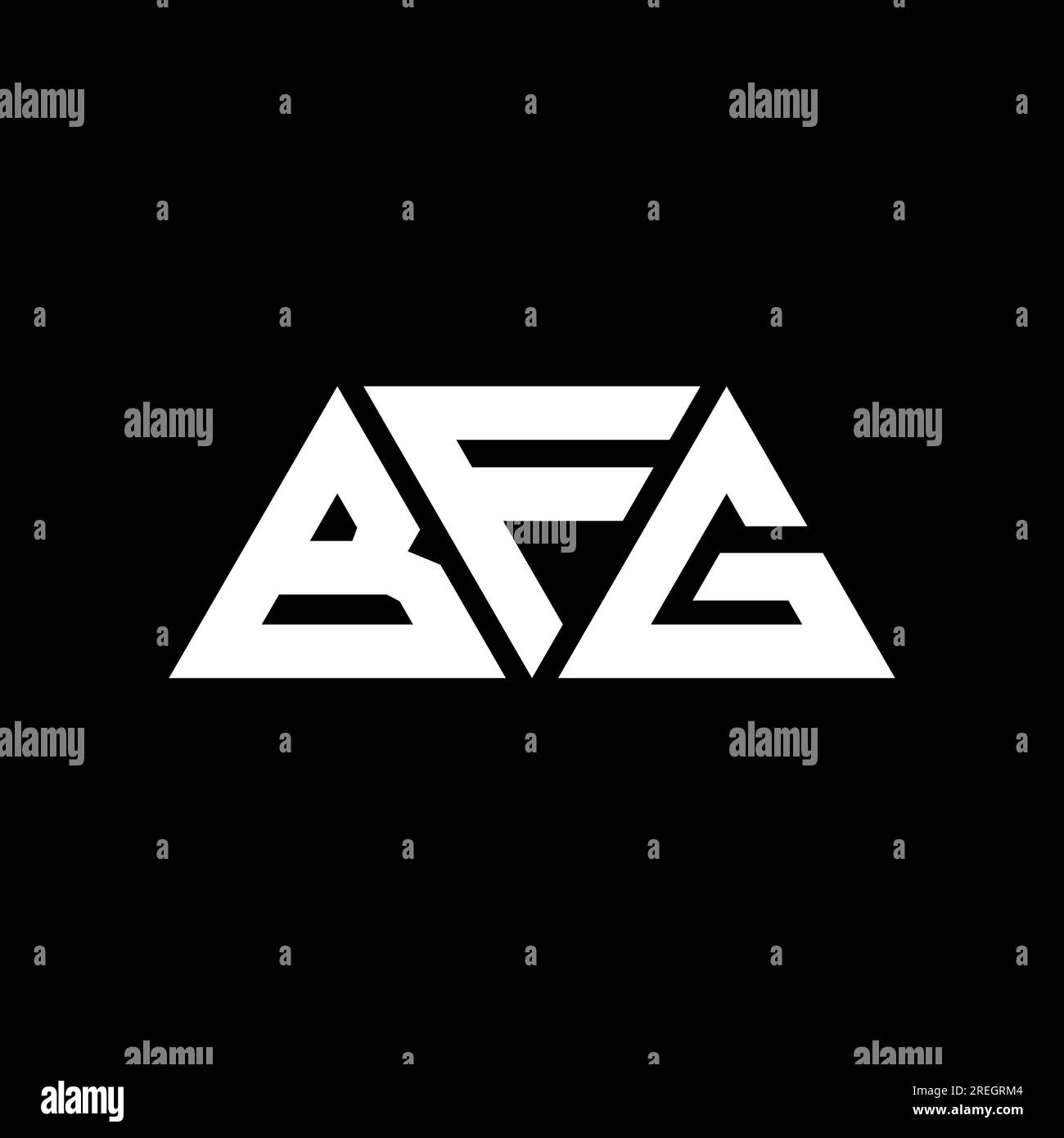 BFG-Logo mit Dreiecksbuchstaben und Dreiecksform. BFG-Monogramm mit ...