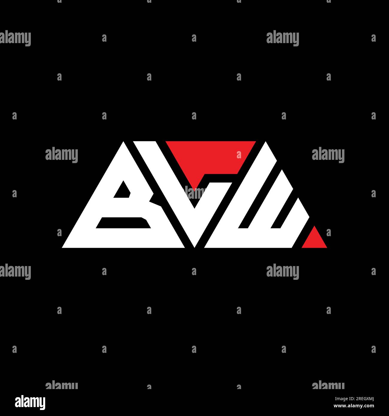 BLW-Logo mit Dreiecksbuchstaben und Dreiecksform. Monogramm mit BLW ...
