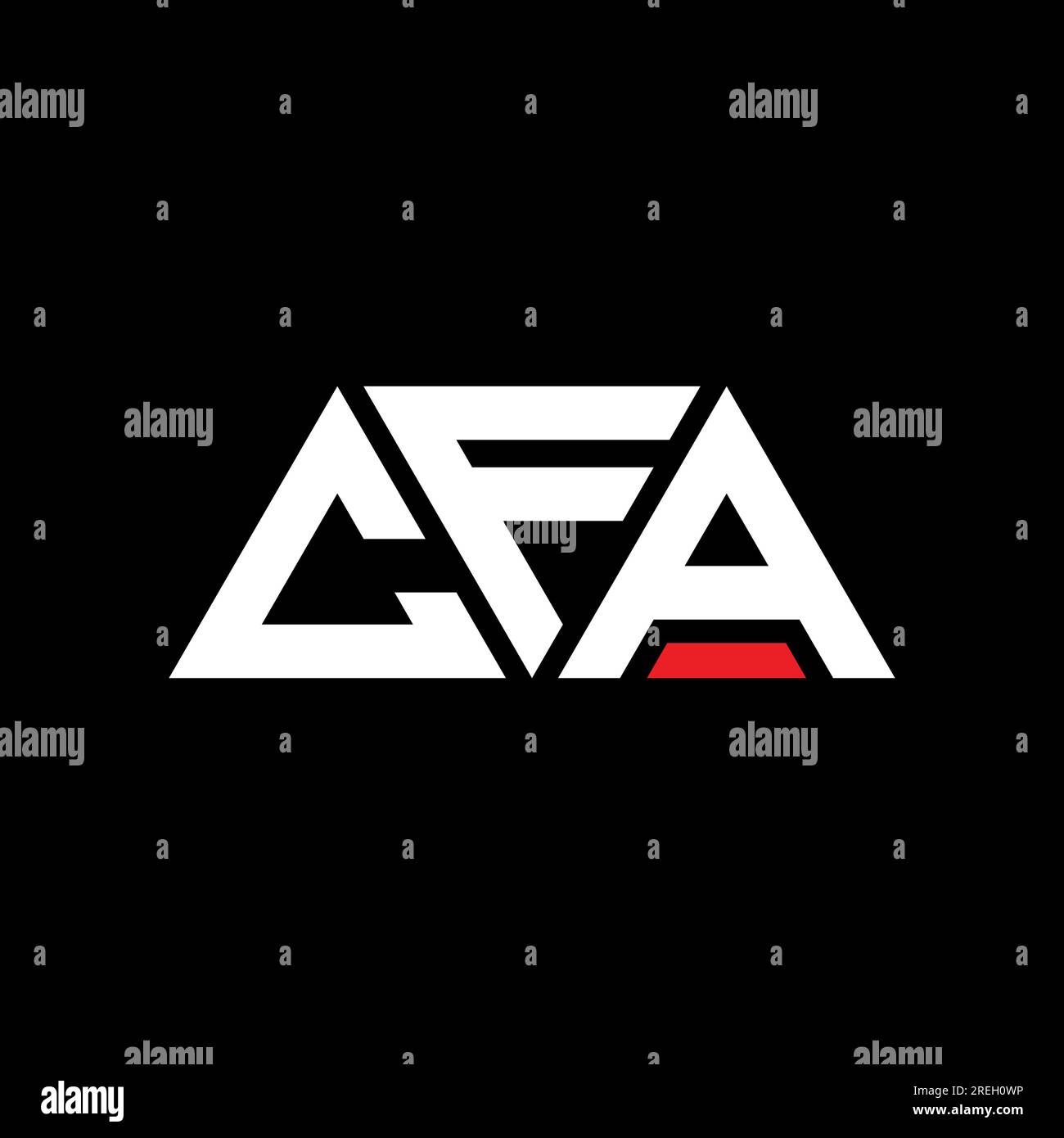 CFA-Logo mit Dreiecksbuchstaben und Dreiecksform. Monogramm mit CFA ...