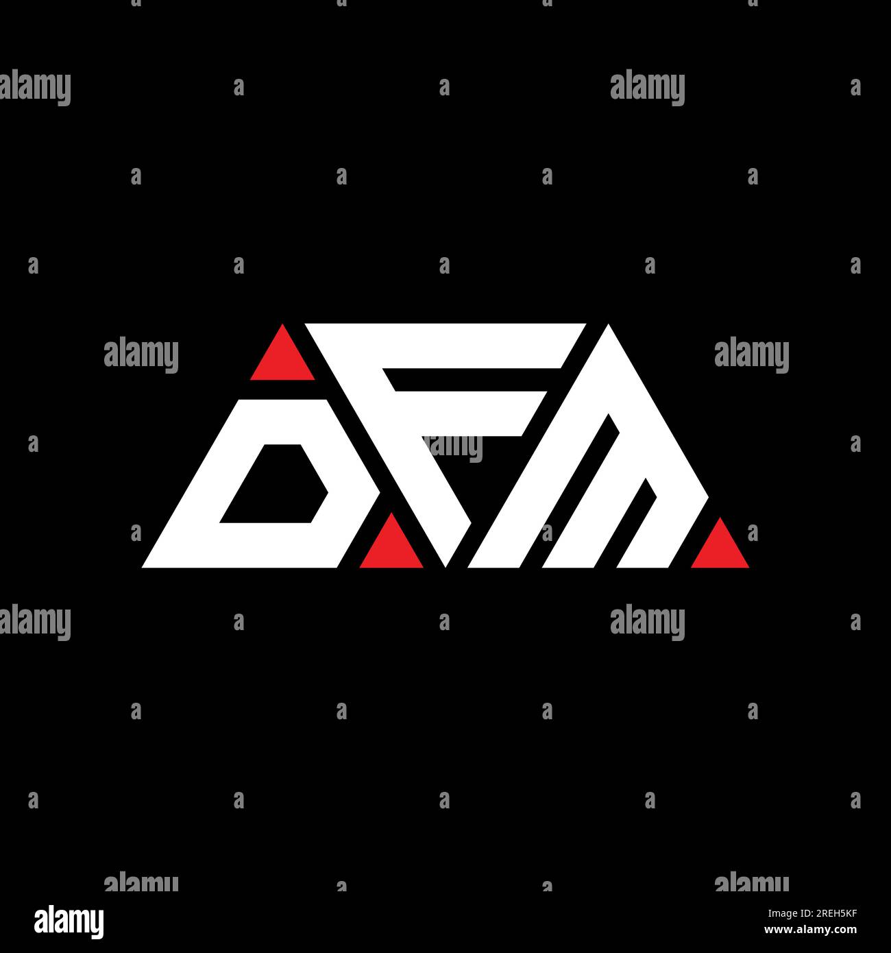 DFM-Logo mit Dreiecksbuchstaben und Dreiecksform. Monogramm mit DFM ...