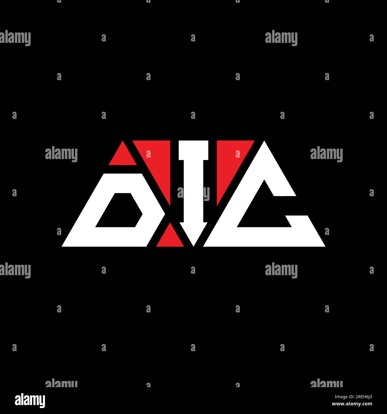 DIC-Logo mit Dreiecksbuchstaben und Dreiecksform. DIC-Dreieck-Logo ...
