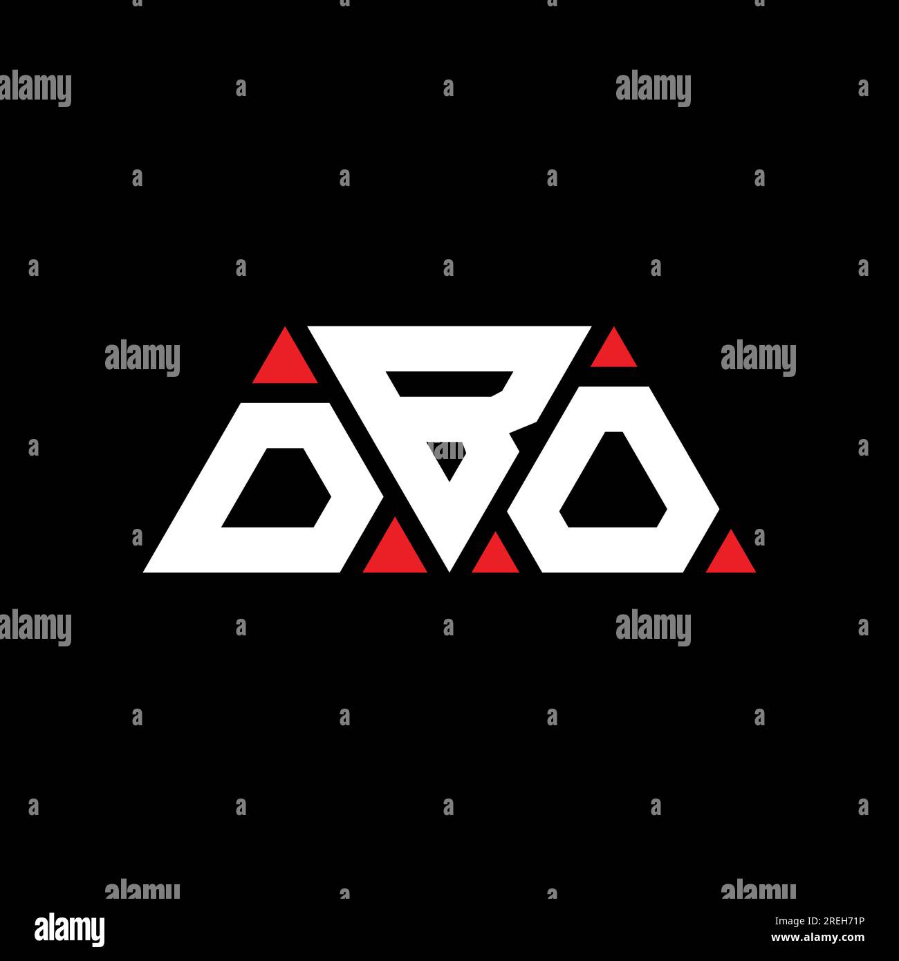 DBO-Logo mit Dreiecksbuchstaben und Dreiecksform. Monogramm mit DBO ...