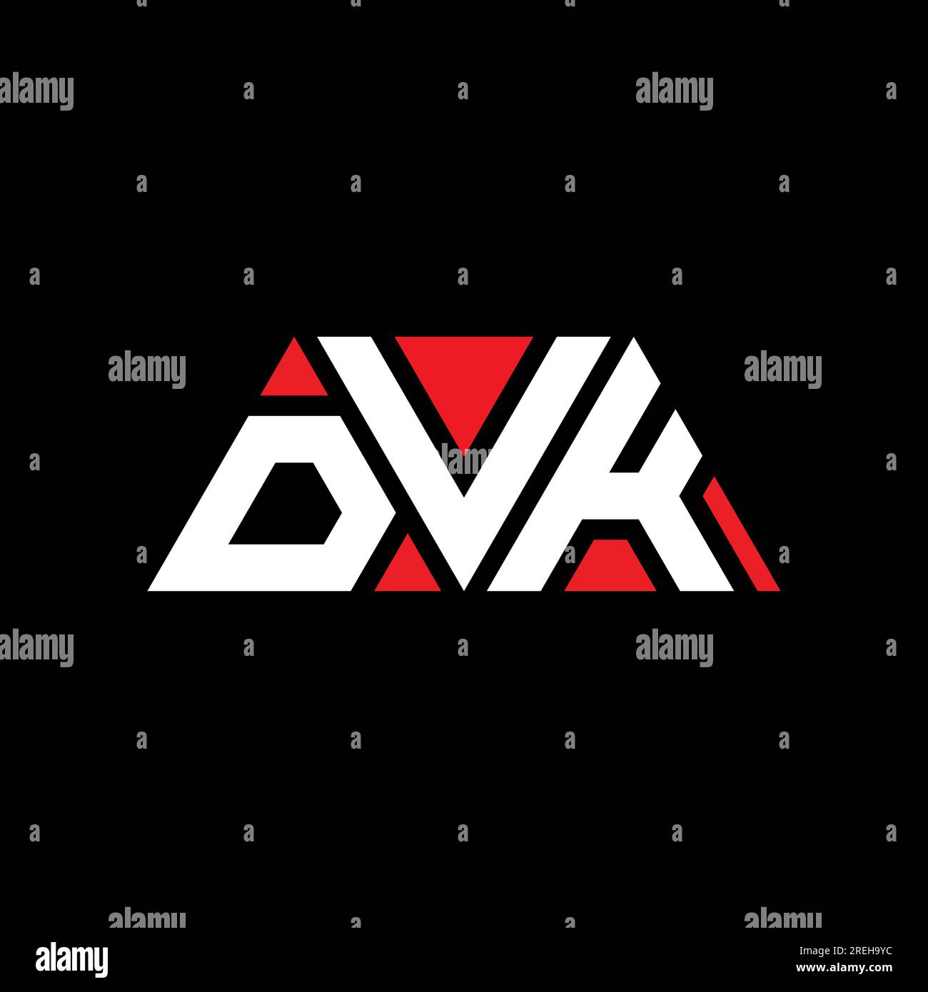 DVK-Logo mit Dreiecksbuchstaben und Dreiecksform. Monogramm mit DVK ...
