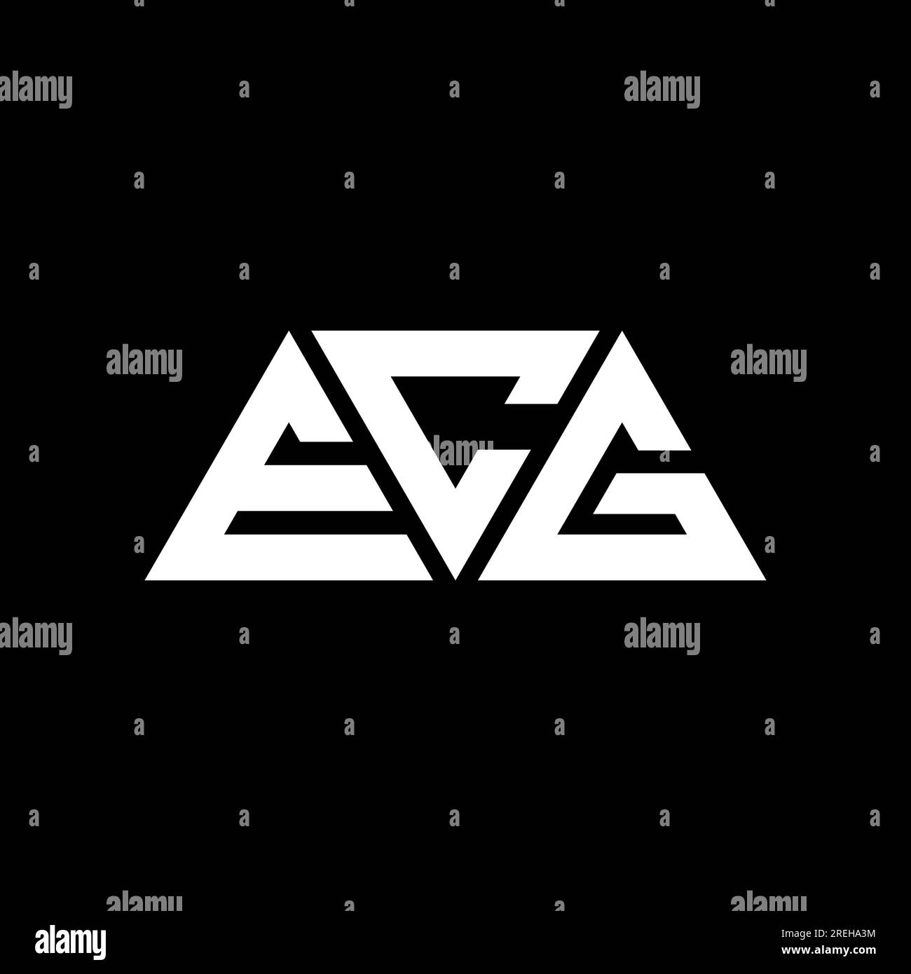 Logo mit EKG-Dreiecksbuchstaben und Dreiecksform. EKG-Dreieck-Logo ...