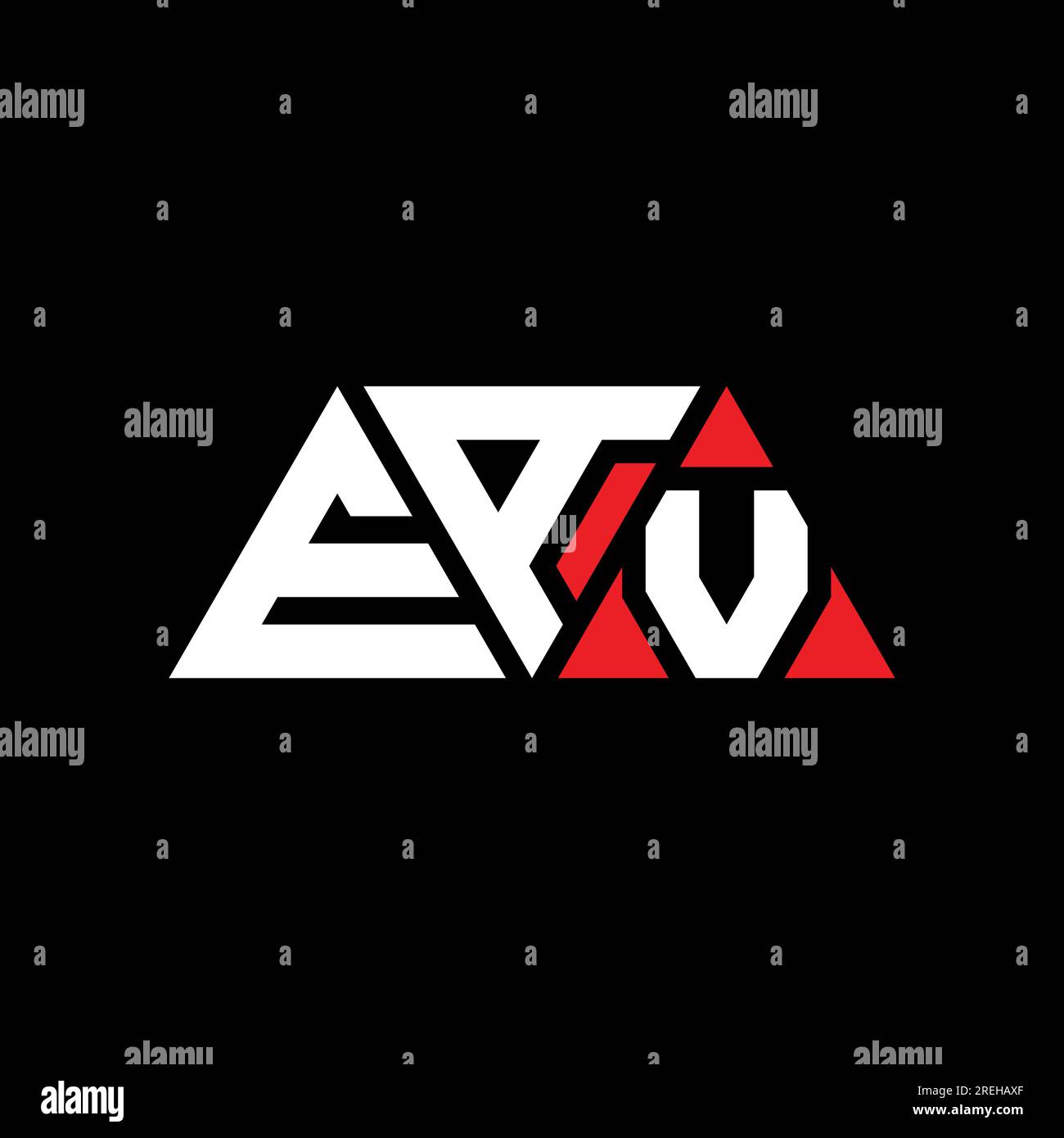 EAV-Logo mit dreieckigem Buchstaben in Dreiecksform. Monogramm mit EAV ...