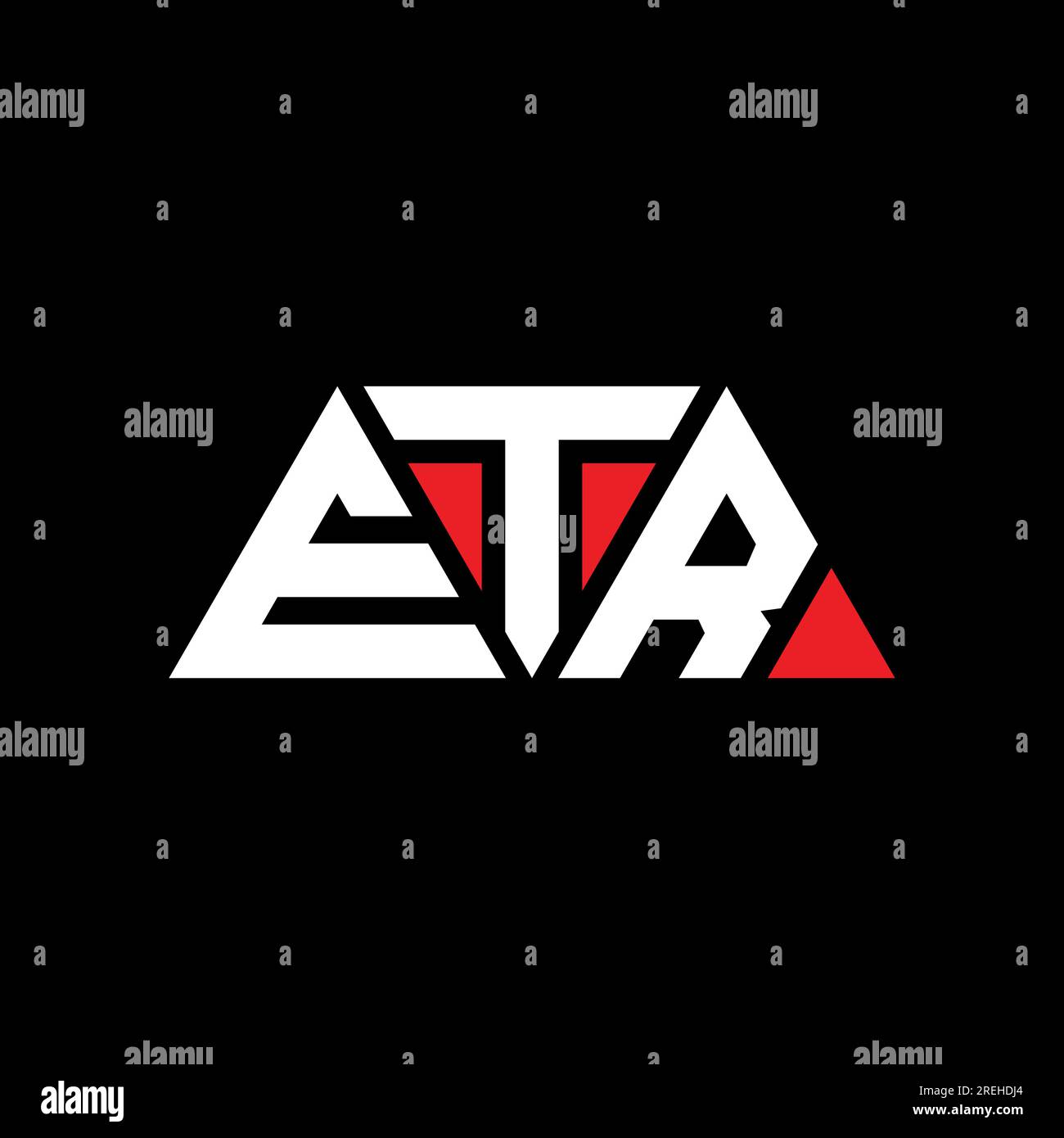 ETR-Logo mit Dreiecksbuchstaben und Dreiecksform. ETR-Dreieck-Logo ...