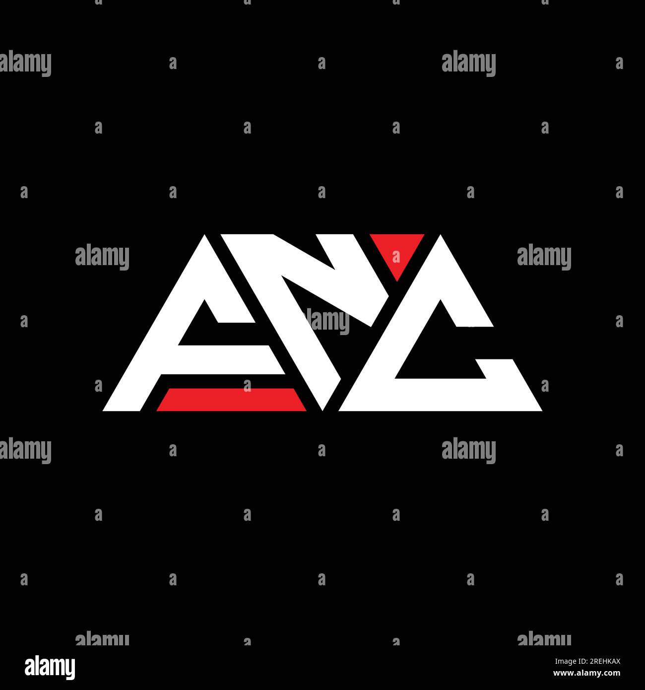 FNC-Logo mit Dreiecksbuchstaben und Dreiecksform. FNC-Dreieck-Logo ...