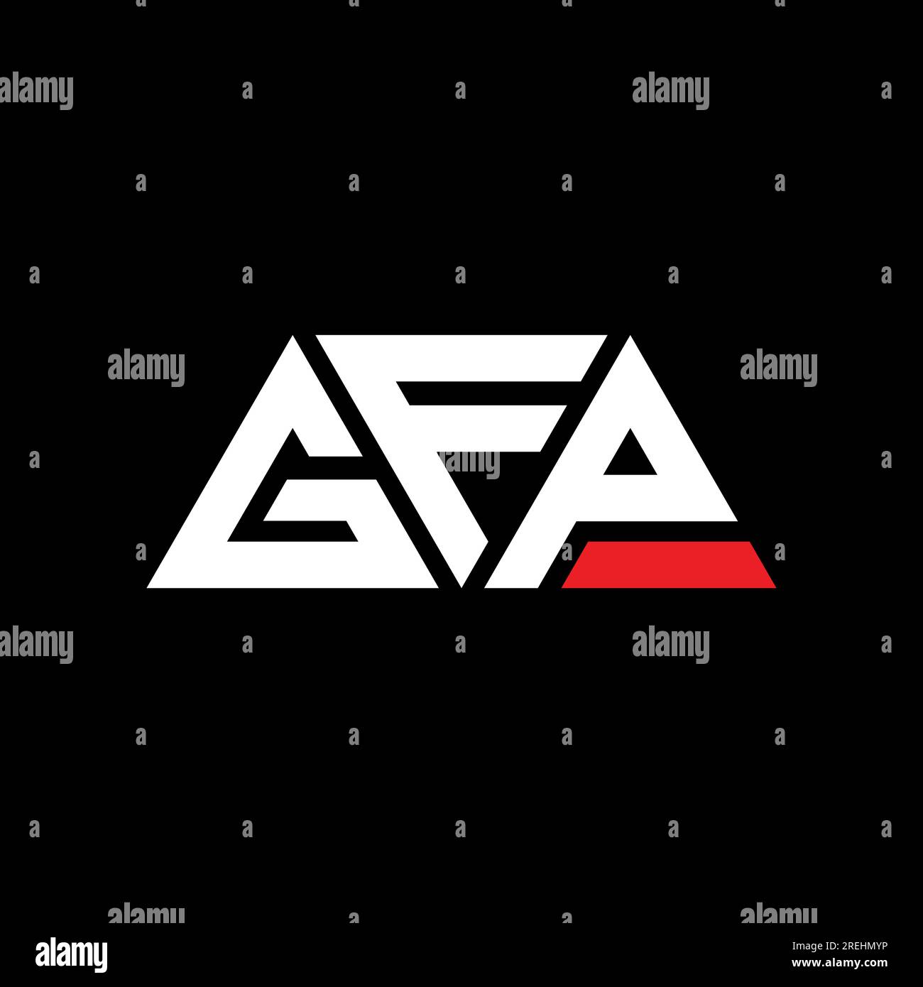 GFP-Logo mit Dreiecksbuchstaben und Dreiecksform. Monogramm mit GFP ...