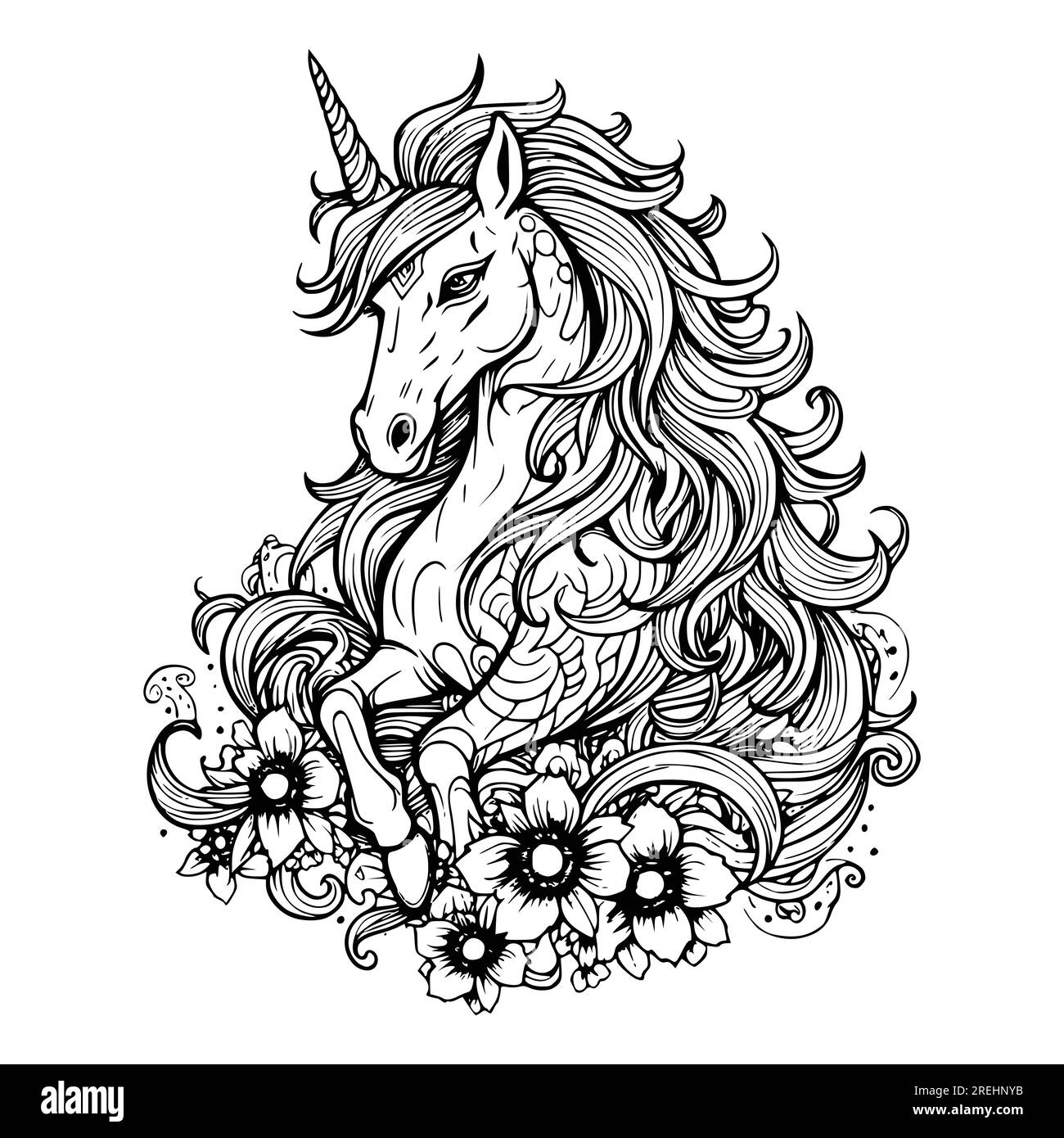 Ausmalbilder weihnachtseinhorn -Fotos und -Bildmaterial in hoher Auflösung – Alamy