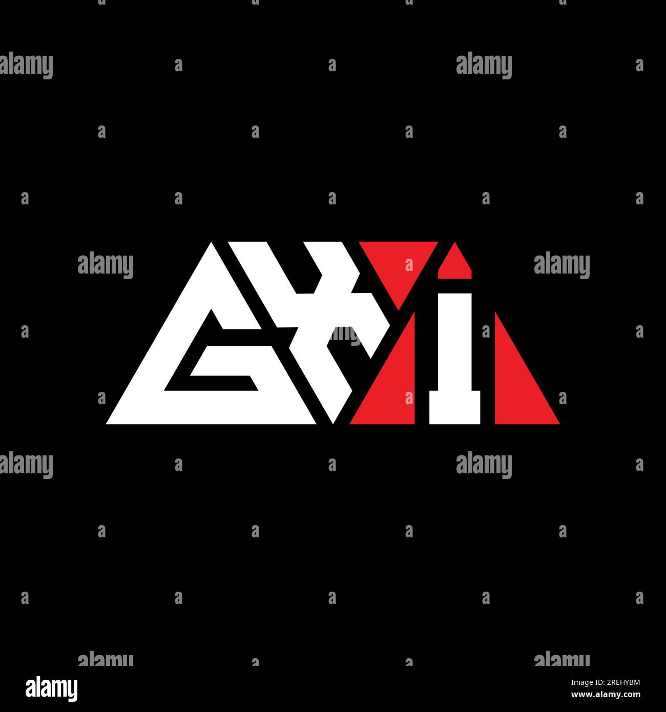 GXI-Logo mit Dreiecksbuchstaben und Dreiecksform. MONOGRAMM mit GXI ...
