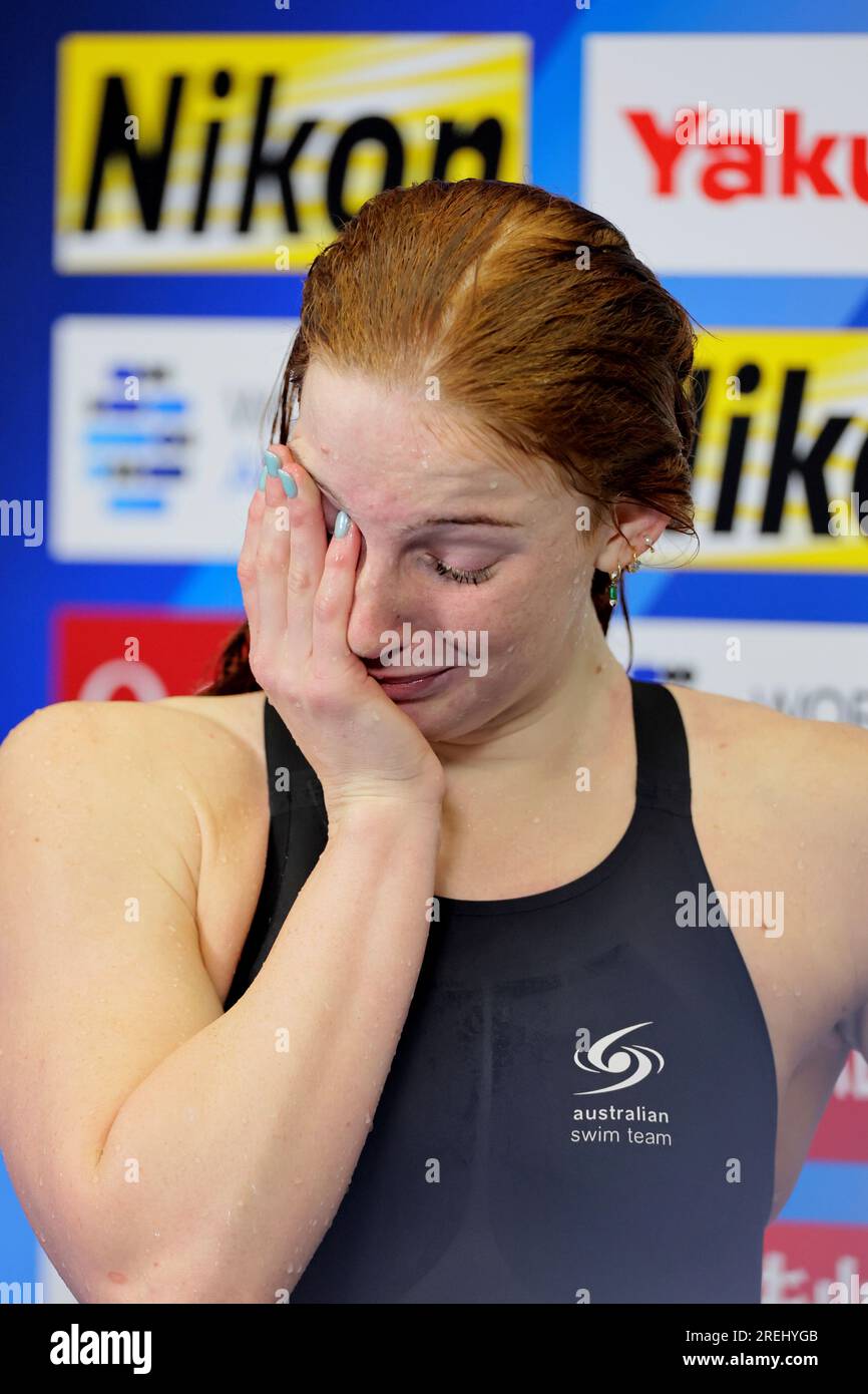 Mollie O'CALLAGHAN of Australia becomes emotional after winning the ...