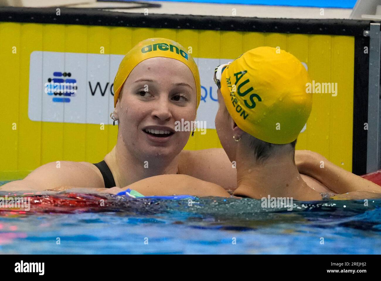 Mollie Ocallaghan Of Australia Left Celebrates With Compatriot Emma