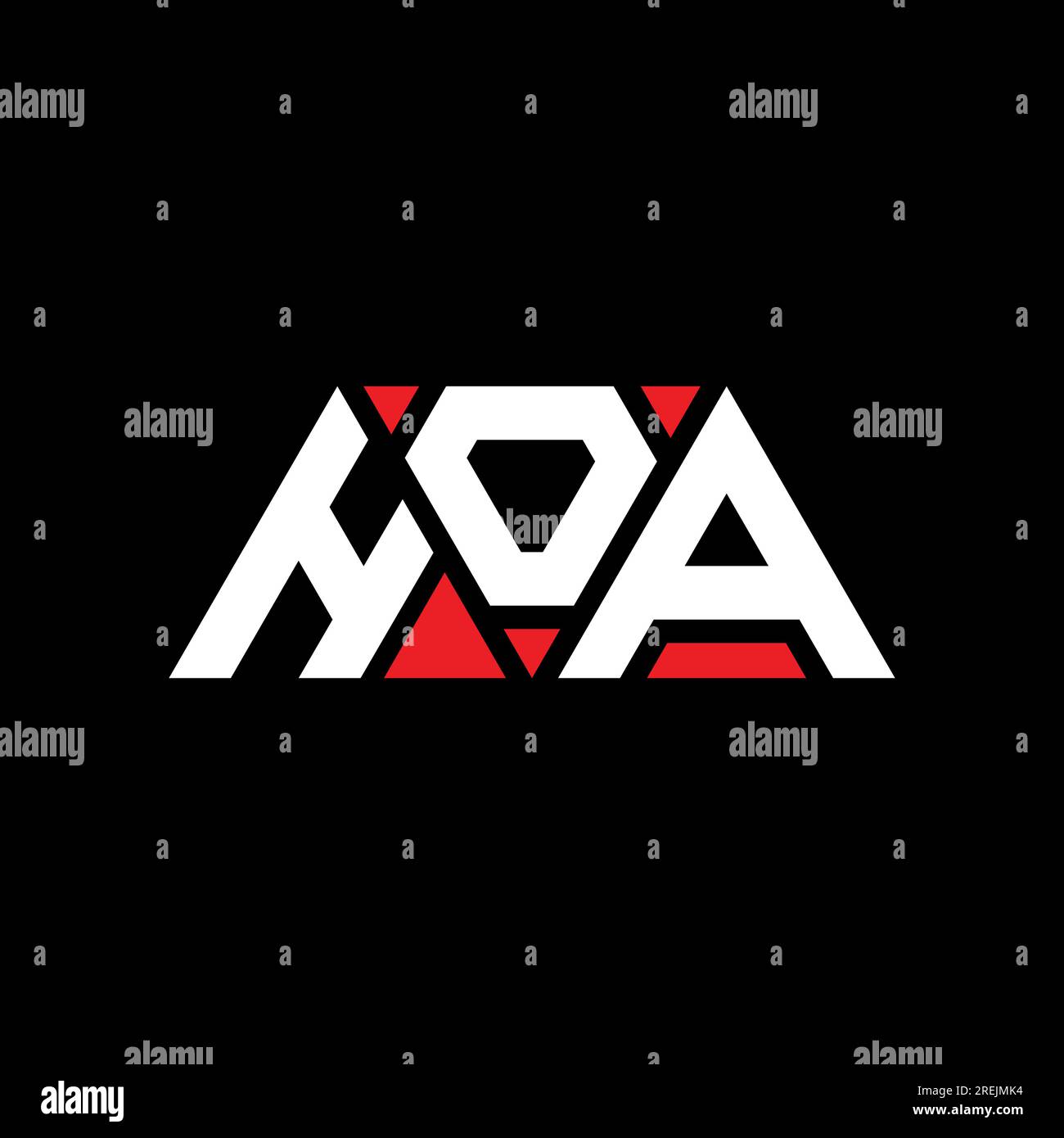 HOA-Logo mit Dreiecksbuchstaben und Dreiecksform. MONOGRAMM mit HOA ...