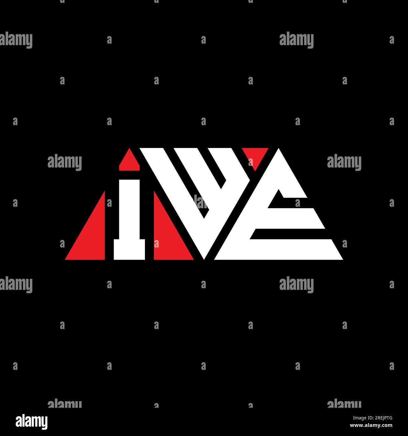 IWE-Logo mit Dreiecksbuchstaben und Dreiecksform. IWE-Monogramm mit ...