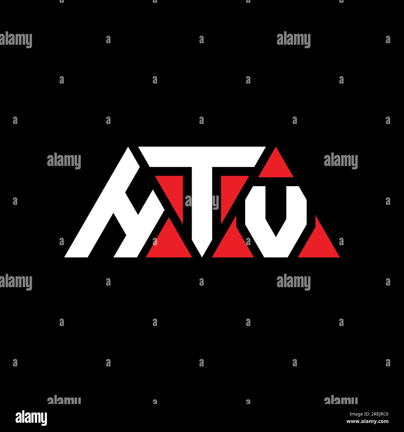 HTV-Logo mit Dreiecksbuchstaben und Dreiecksform. Monogramm mit HTV ...