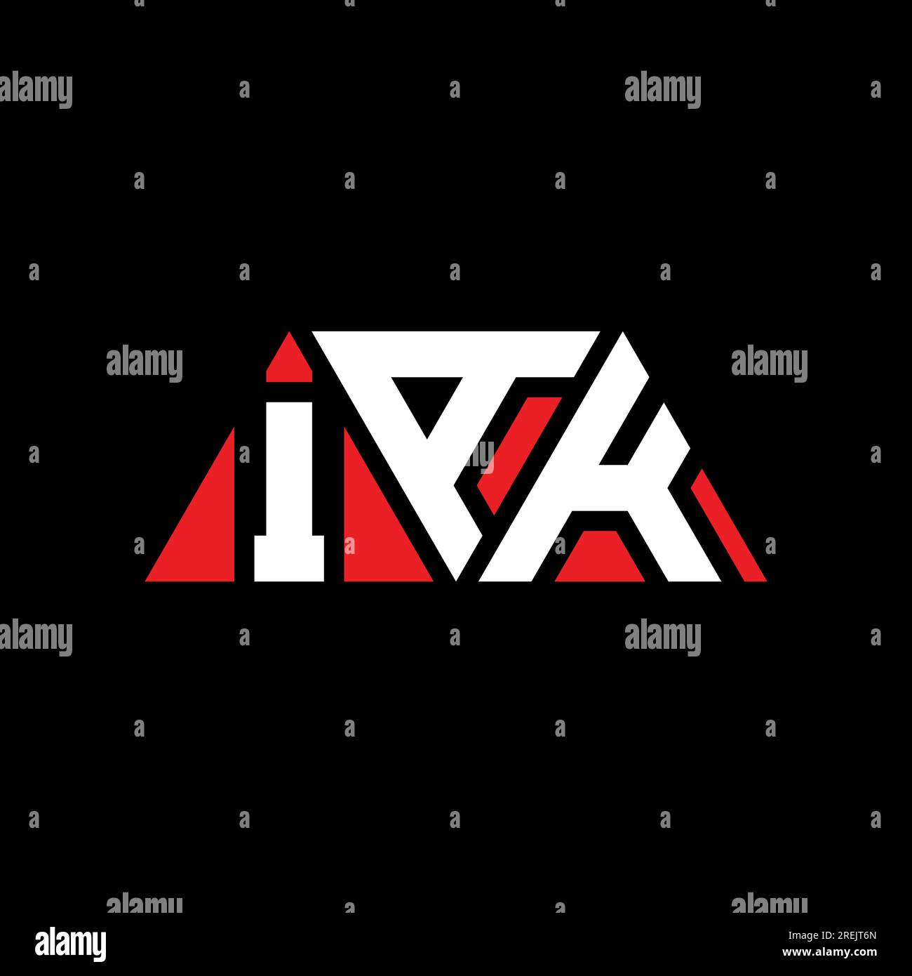 IAK-Logo mit Dreiecksbuchstaben und Dreiecksform. Monogramm mit IAK ...