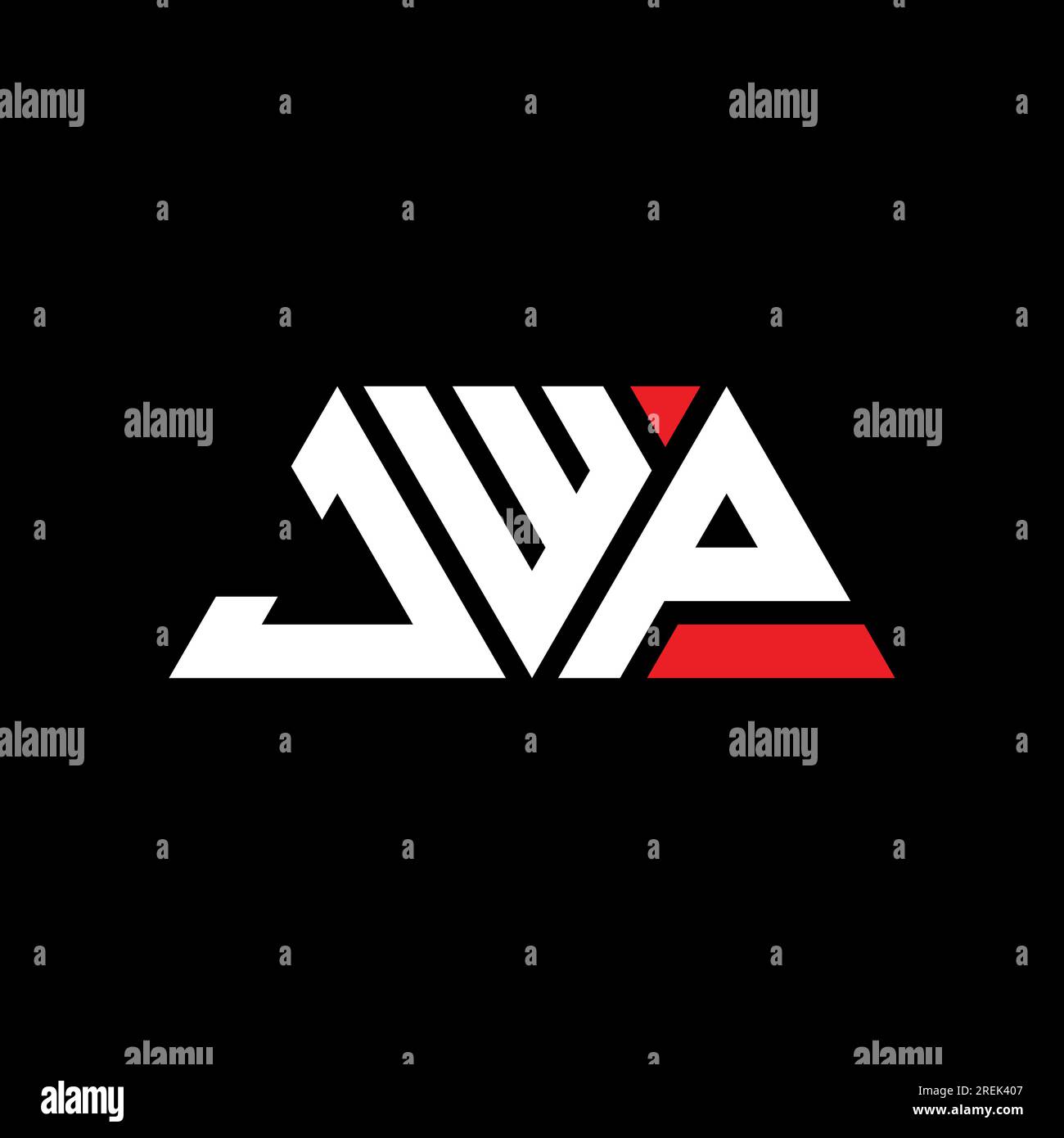 JWP-Logo mit Dreiecksbuchstaben und Dreiecksform. JWP-Monogramm mit ...