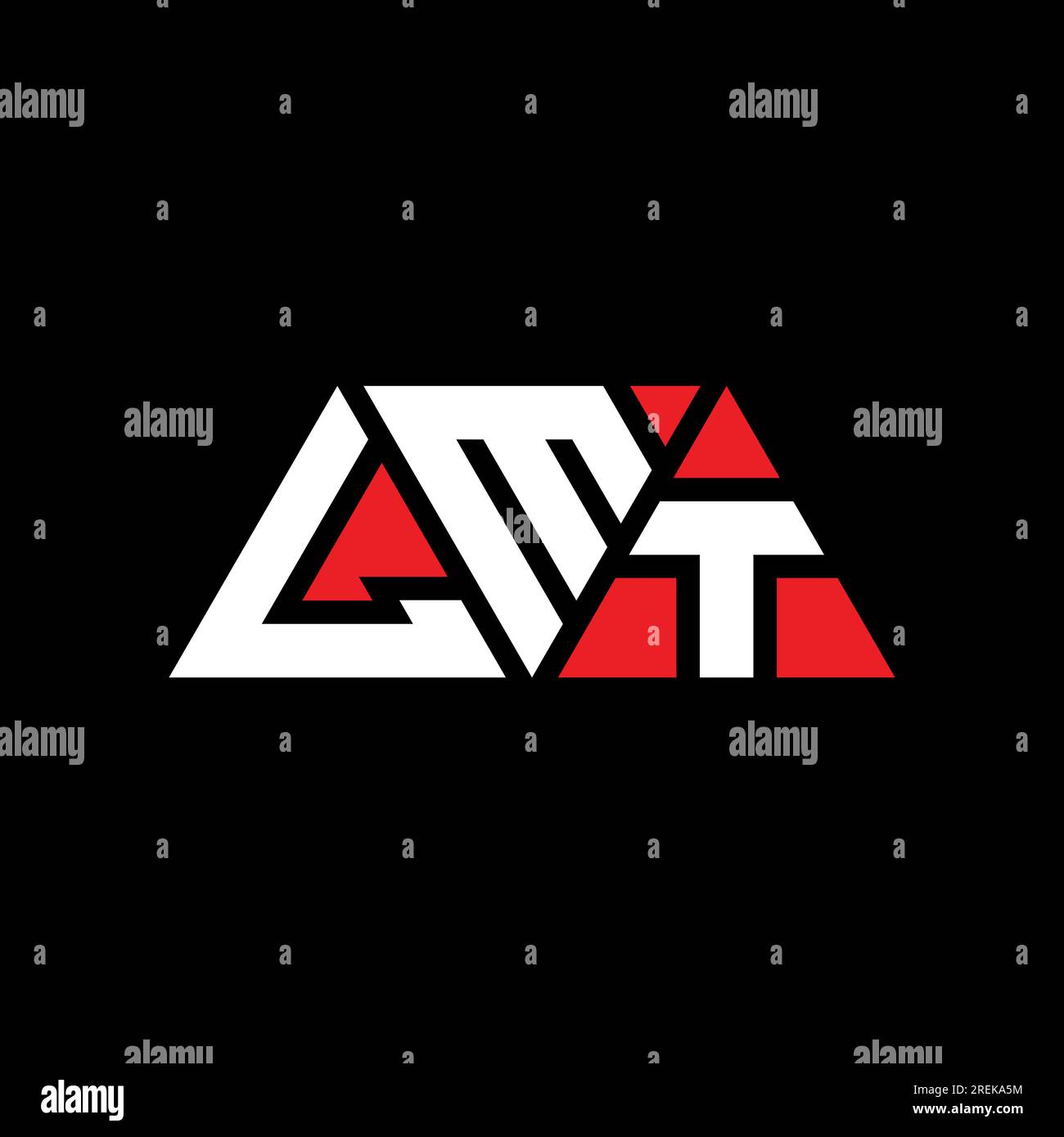 LMT-Logo mit dreieckigem Buchstaben in Dreiecksform. LMT-Monogramm mit ...