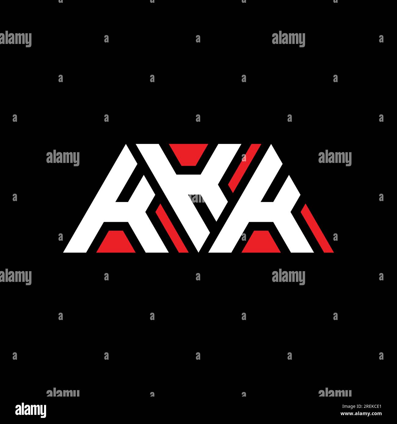 KKK-Logo mit Dreiecksbuchstaben und Dreiecksform. KKK-Dreieck-Logo ...