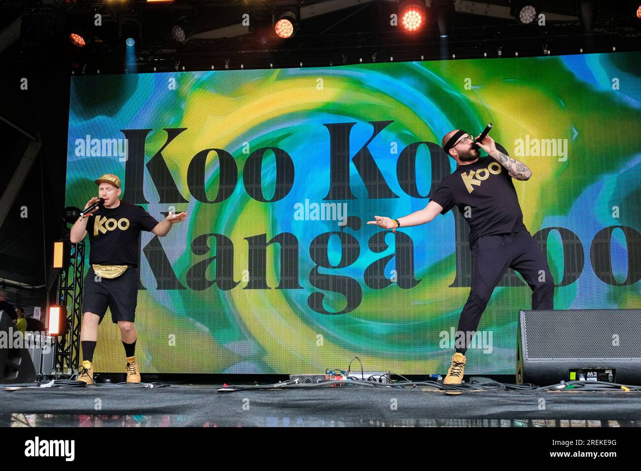 Lulworth, Großbritannien. 28. Juli 2023. l-r Neil Olstad und Bryan ...