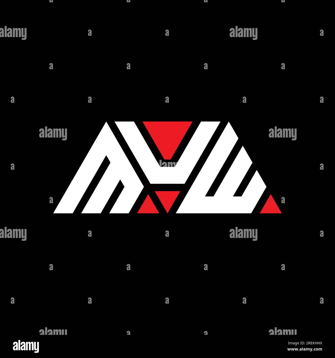 Logo mit dreieckigen MUW-Buchstaben in Dreiecksform. Motiv-Monogramm ...