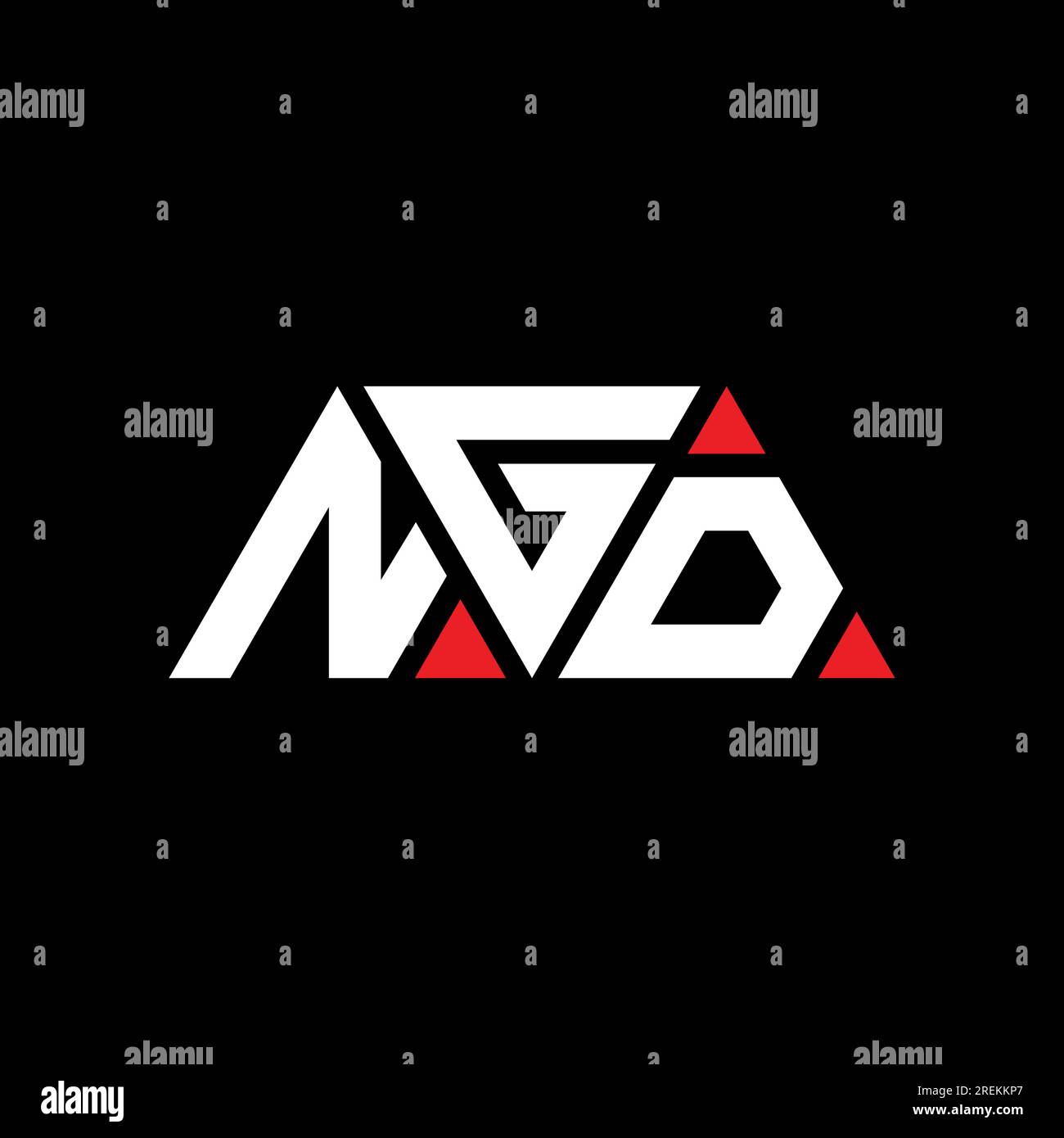 NGD-Logo mit Dreiecksbuchstaben und Dreiecksform. NGD-Dreieck-Logo ...