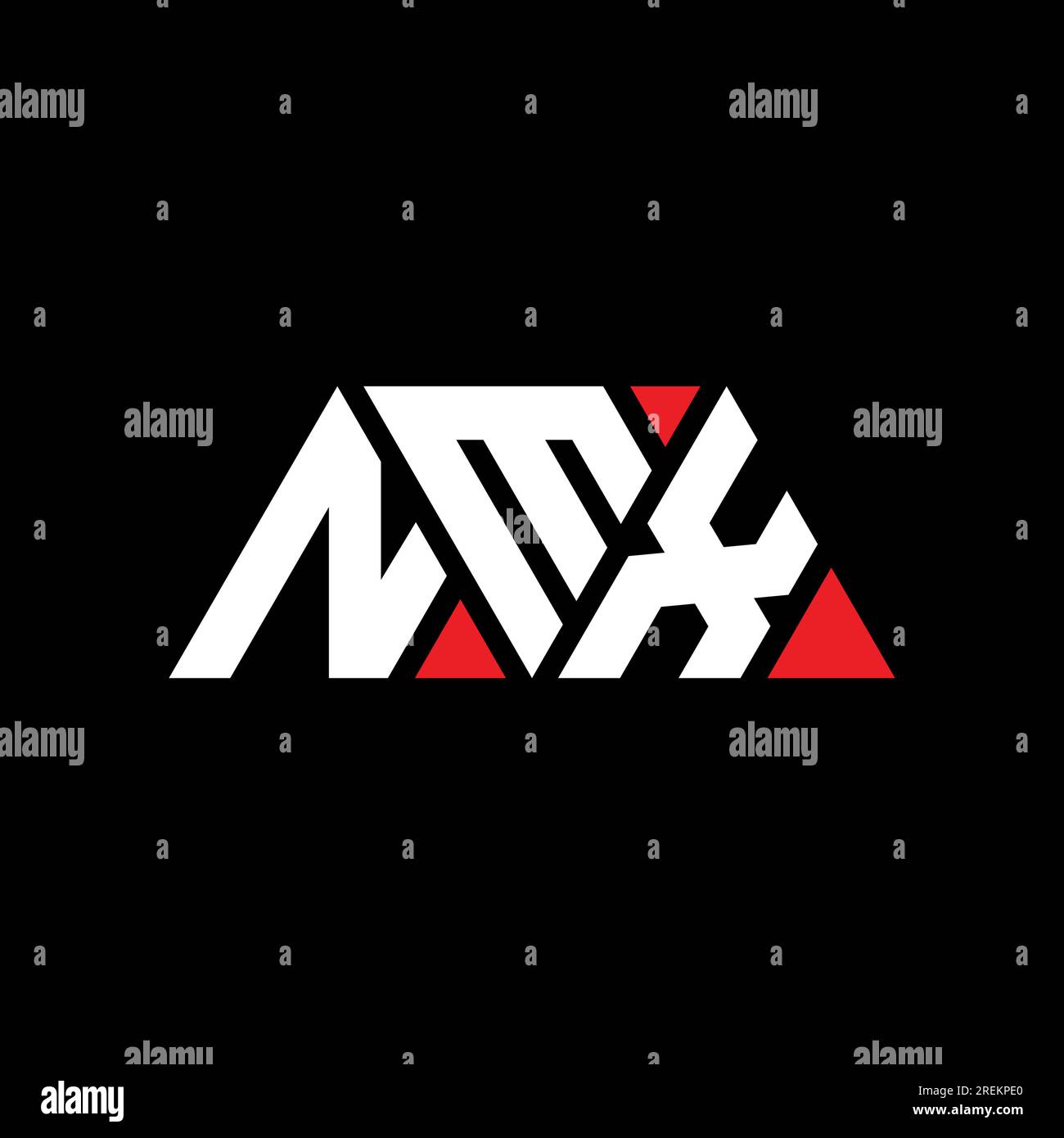 NMX-Logo mit Dreiecksbuchstaben und Dreiecksform. Monogramm mit NMX ...