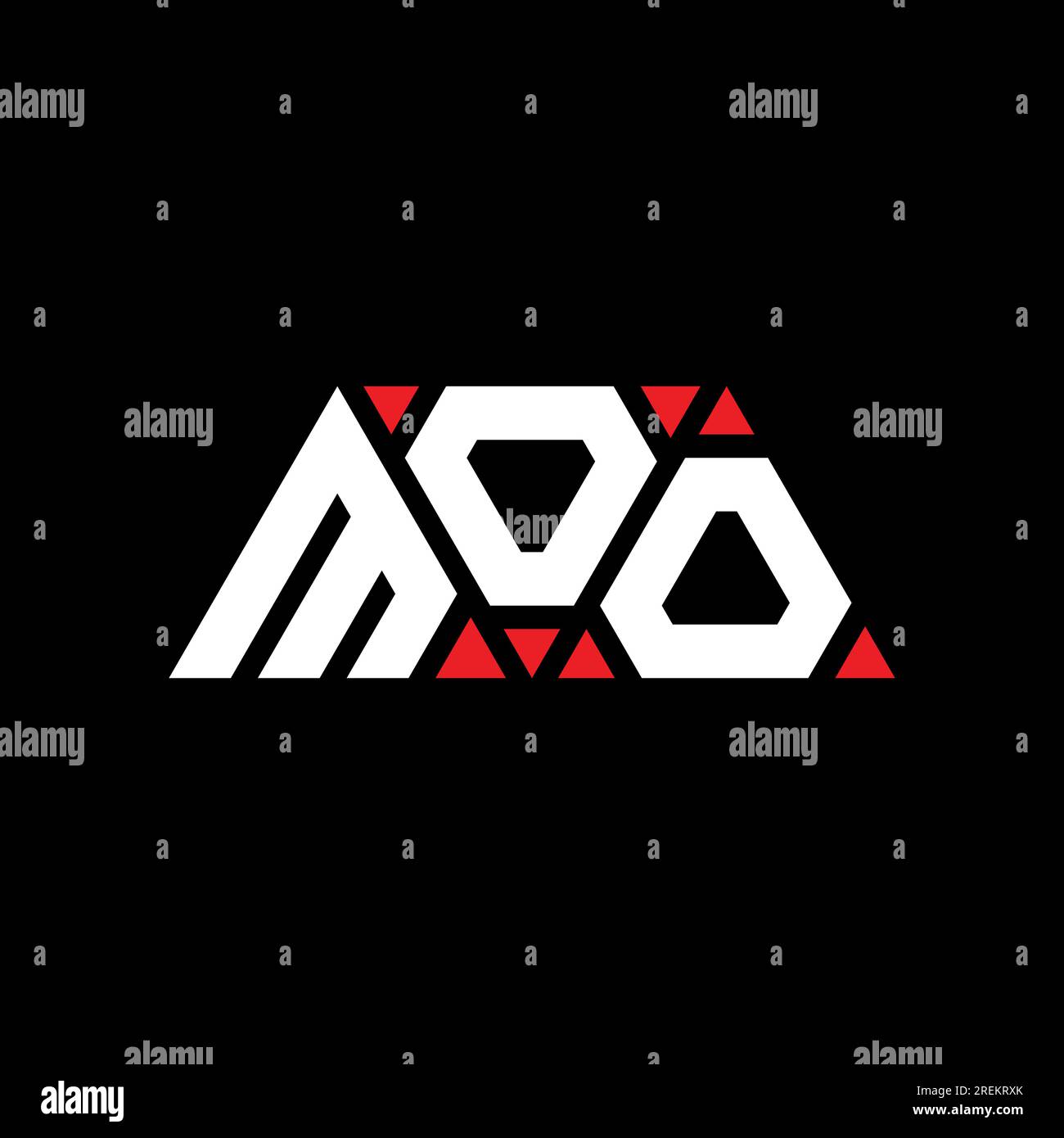 MOO-Logo mit Dreiecksbuchstaben und Dreiecksform. MOO-Dreieck-Logo ...