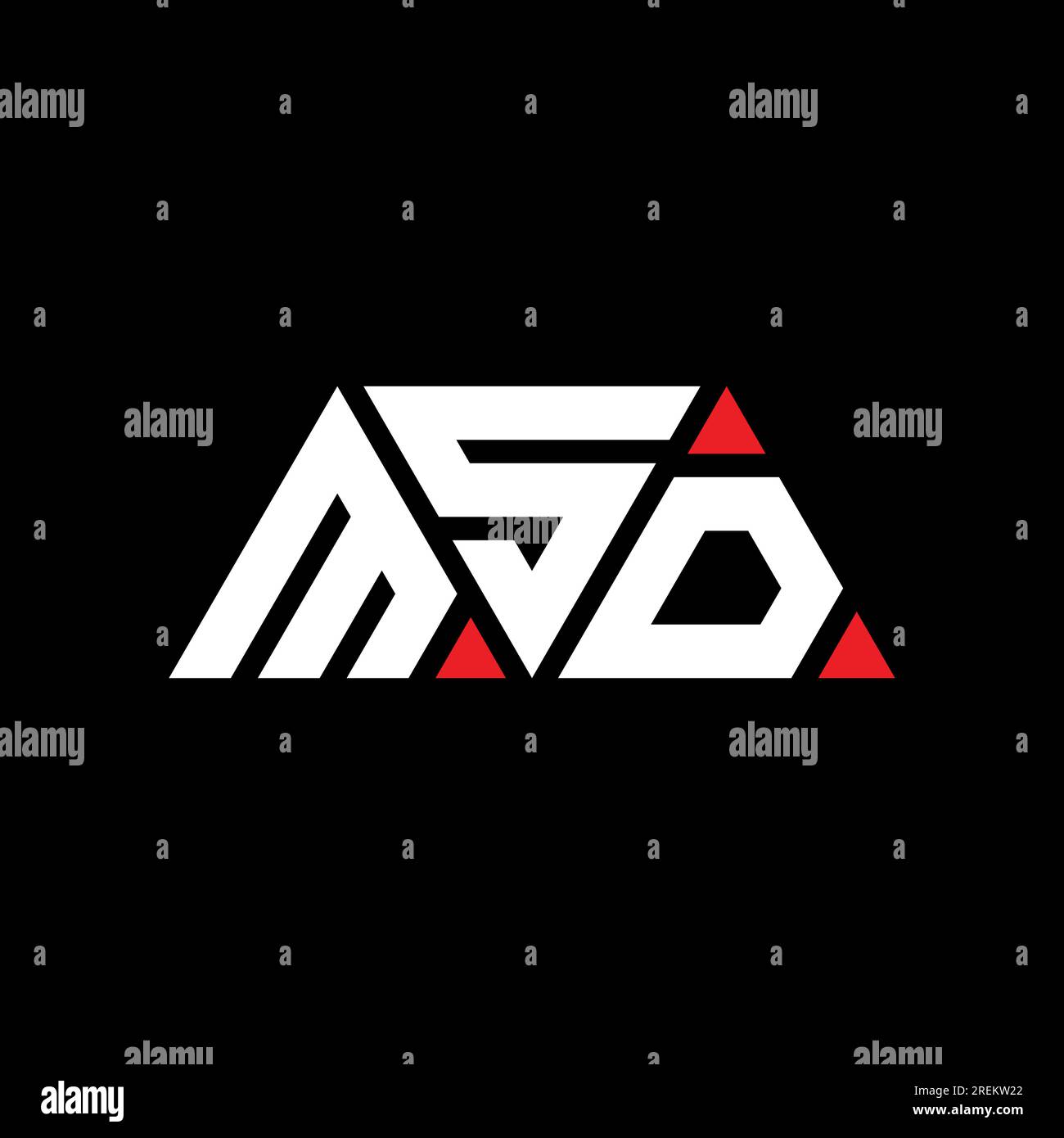 MSD-Logo mit Dreiecksbuchstaben und Dreiecksform. MSD-Dreieck-Logo ...