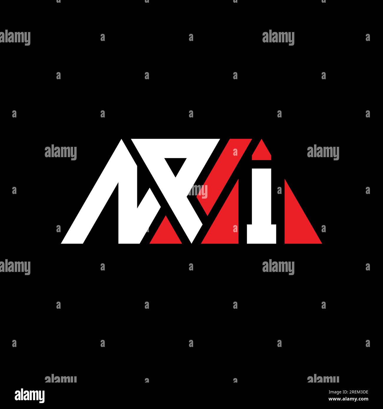 NPI-Logo mit Dreiecksbuchstaben und Dreiecksform. Monogramm mit NPI ...