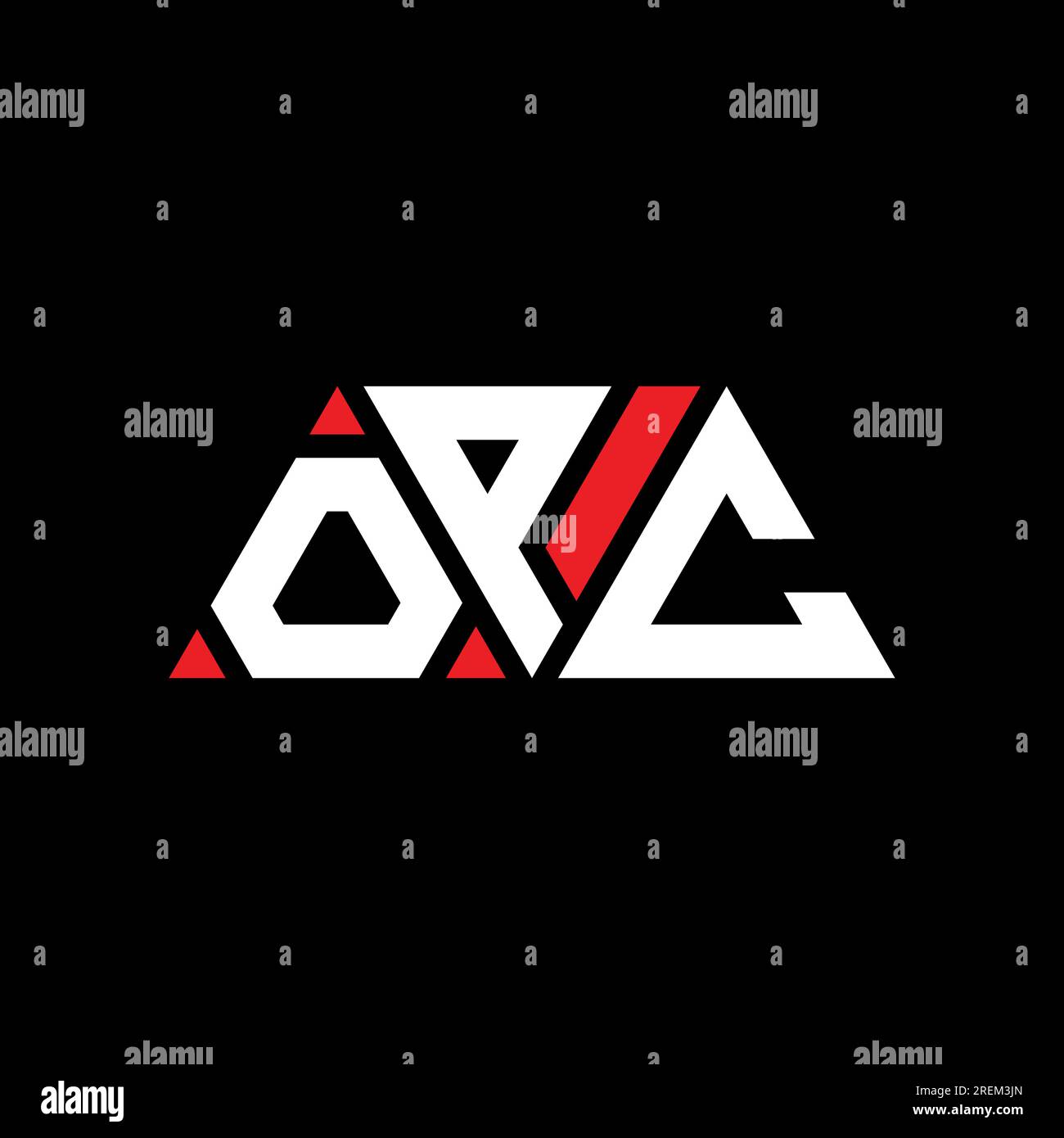 OPC-Logo mit Dreiecksbuchstaben und Dreiecksform. Monogramm mit OPC ...