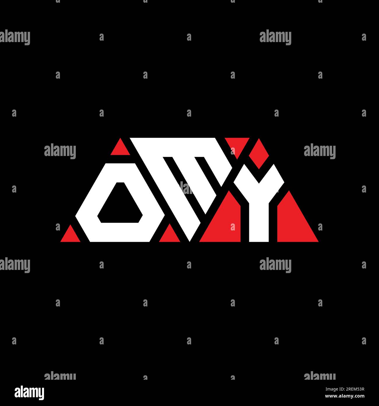 LOGO mit OMY-Dreiecksbuchstaben und Dreiecksform. MONOGRAMM MIT OMY ...