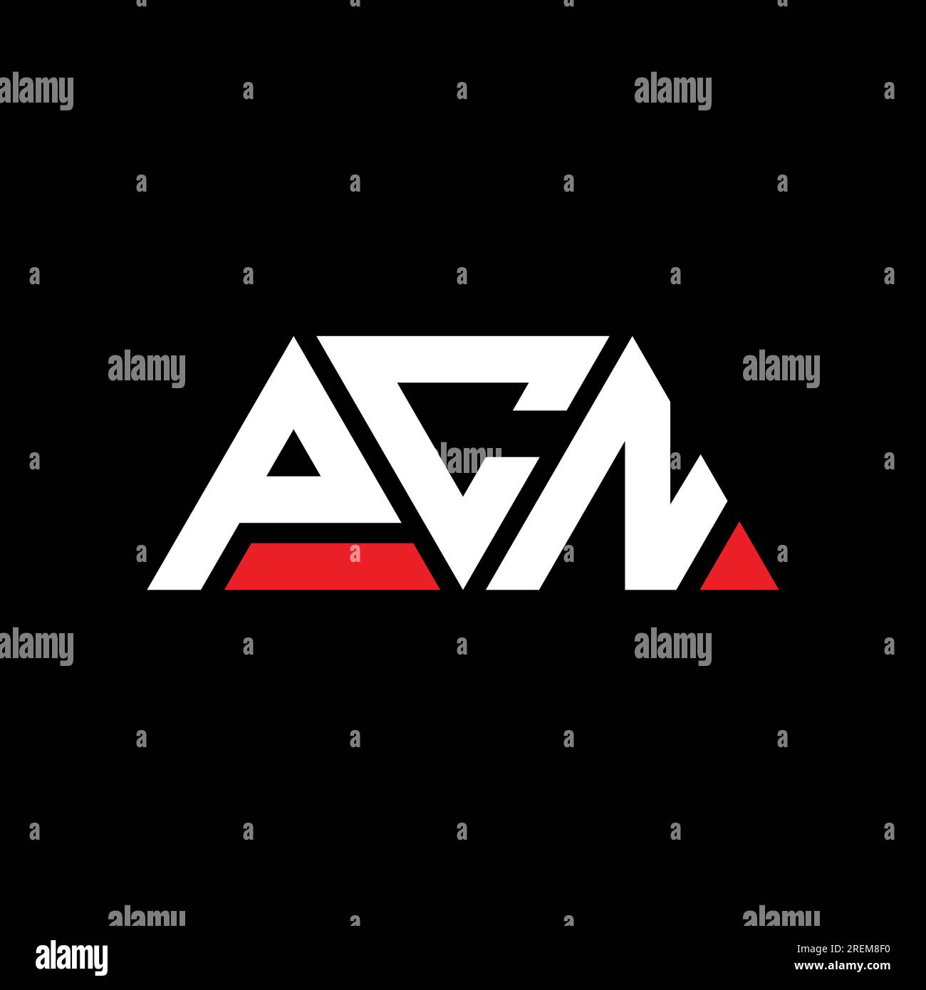 PCN-Logo mit Dreiecksbuchstaben und Dreiecksform. Monogramm mit PCN ...