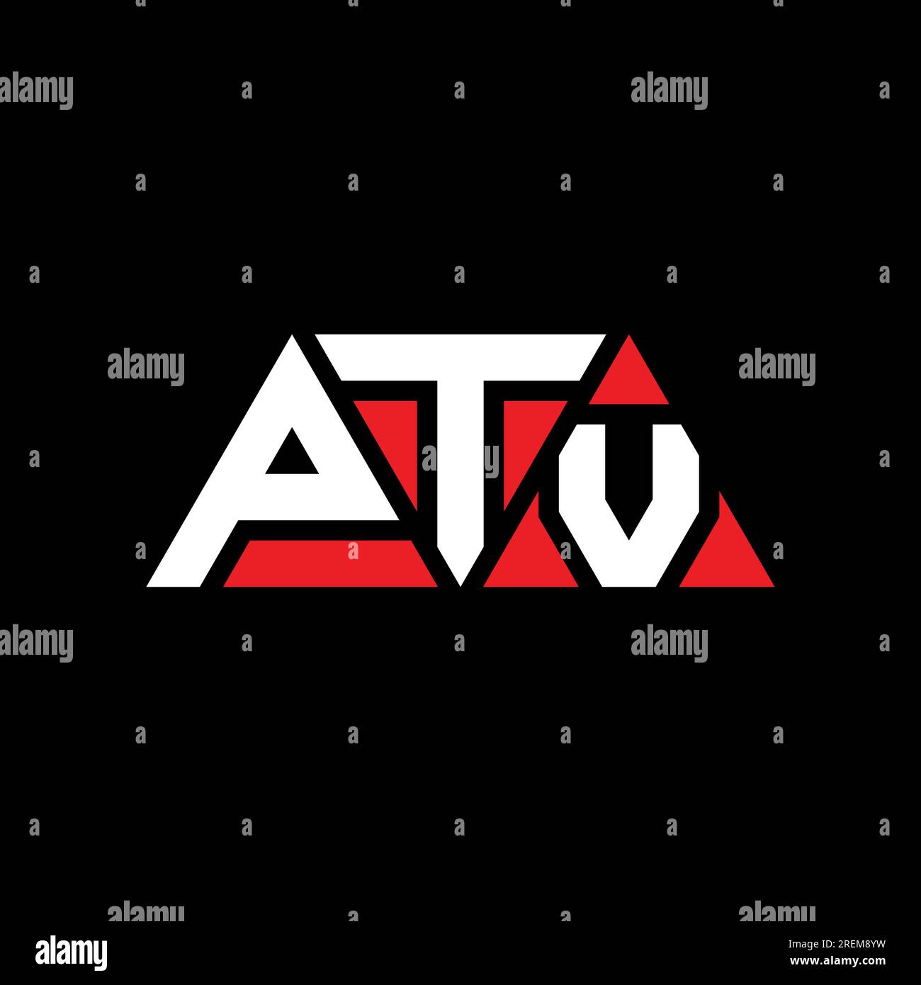 PTV-Logo mit Dreiecksbuchstaben und Dreiecksform. Monogramm mit PTV ...