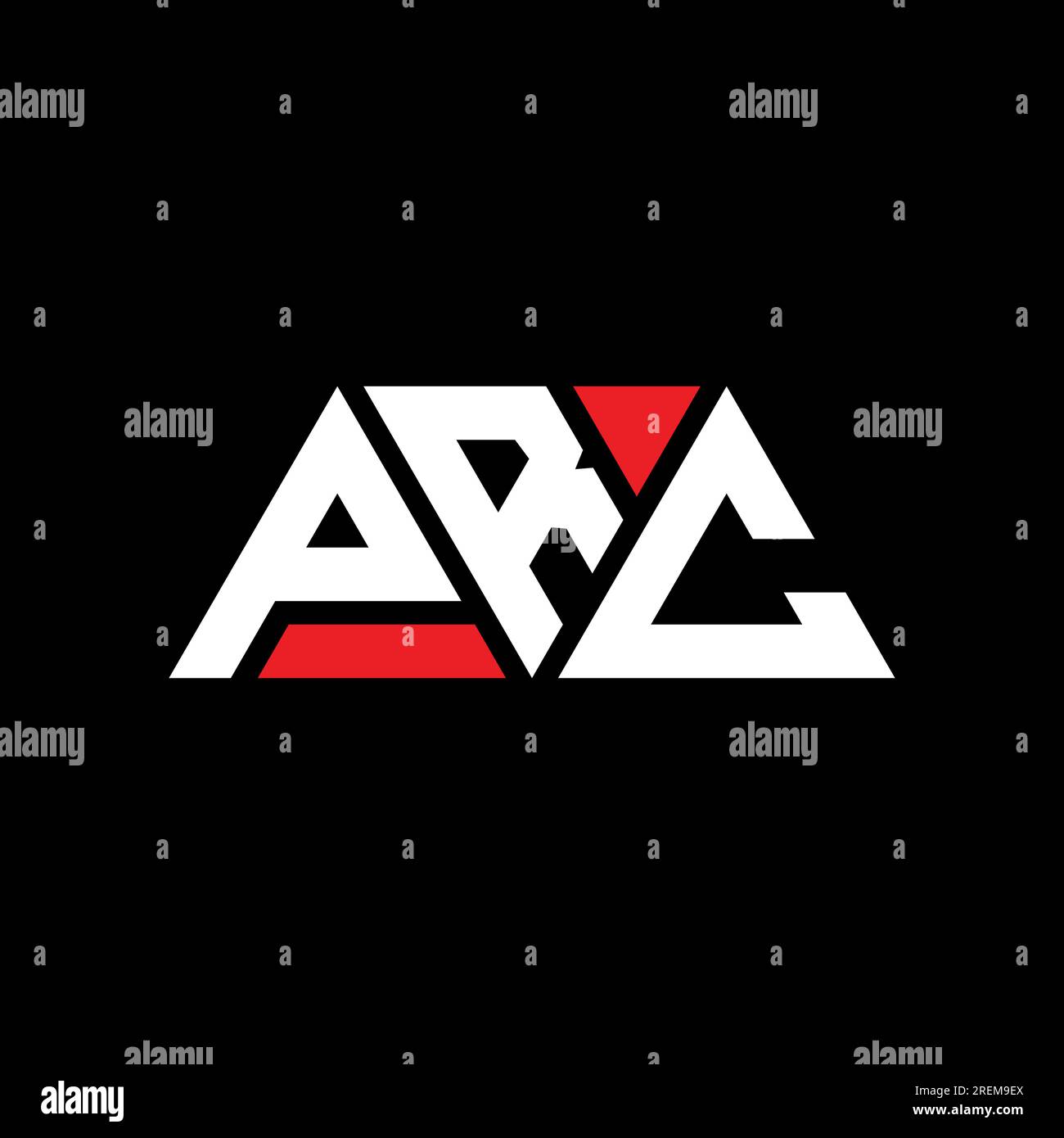 PRC-Logo mit Dreiecksbuchstaben und Dreiecksform. PRC Dreieck Logo ...