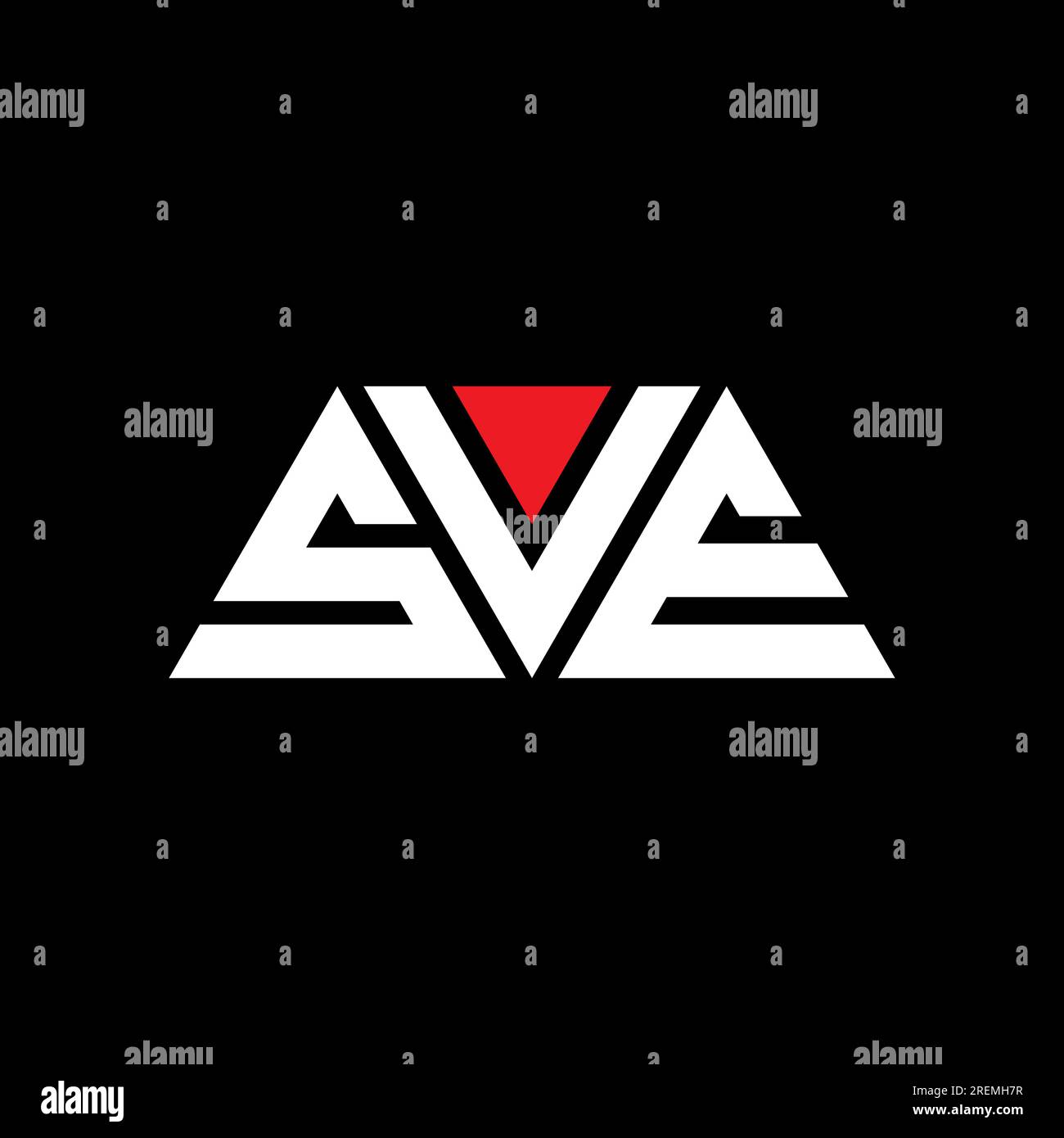 SVE-Logo mit Dreiecksbuchstaben und Dreiecksform. Monogramm mit SVE ...
