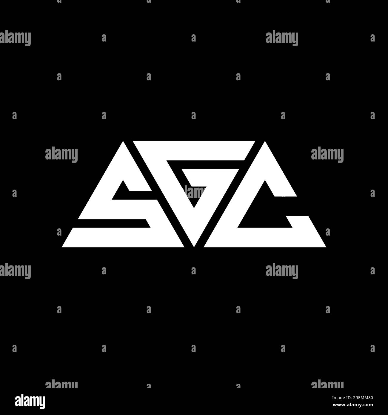 SGC-Logo mit Dreiecksbuchstaben und Dreiecksform. Monogramm mit SGC ...