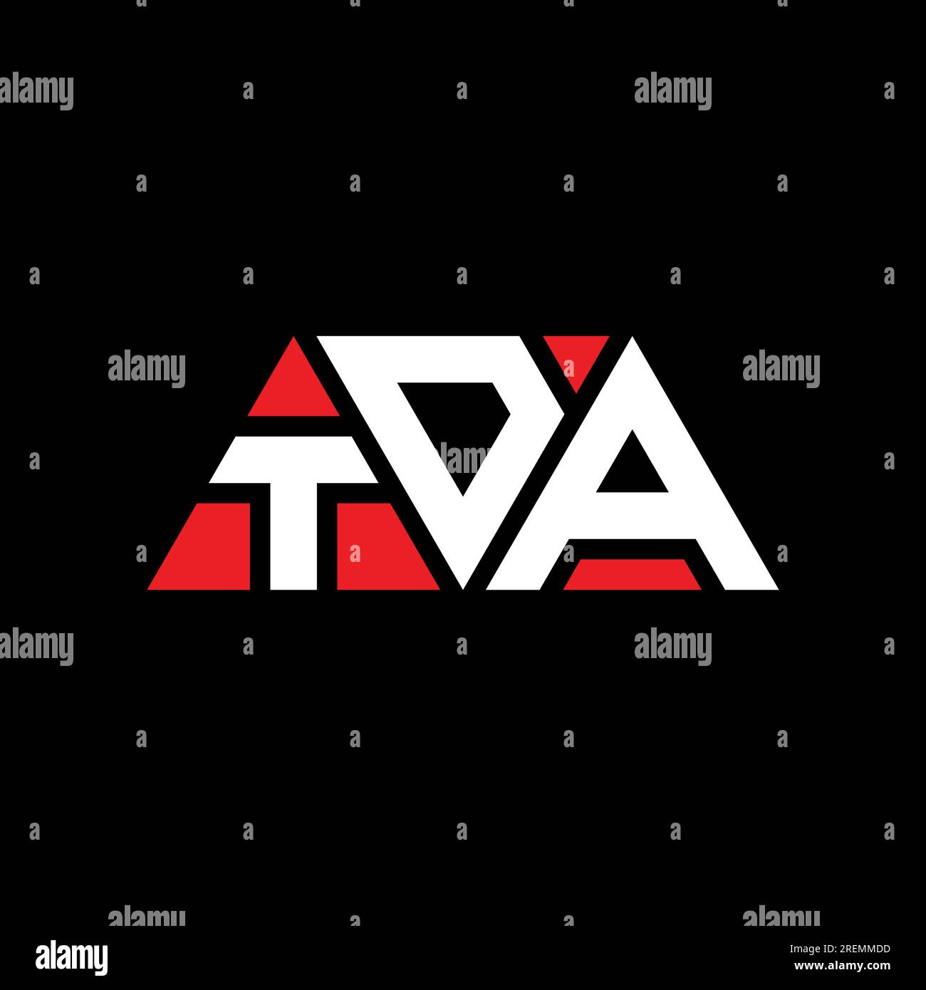 TDA-Logo mit Dreiecksbuchstaben und Dreiecksform. TDA-Dreieck-Logo ...