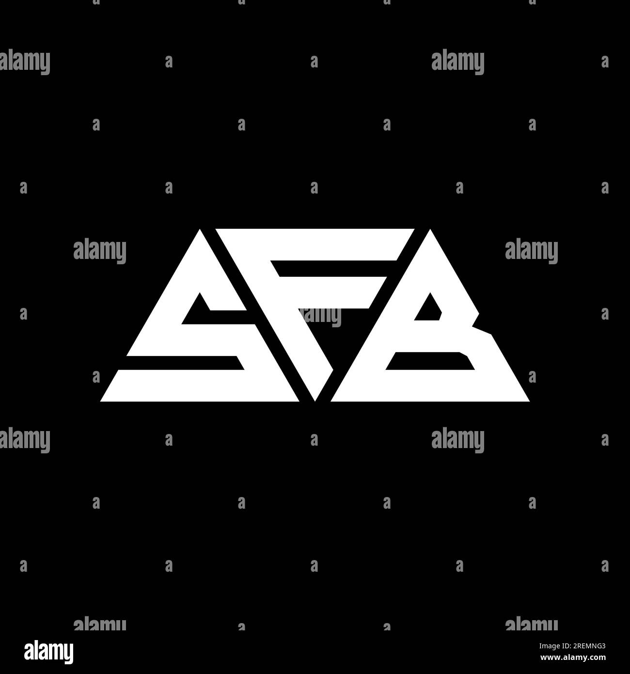 SFB-Logo mit Dreiecksbuchstaben und Dreiecksform. SFB-Dreieck-Logo ...