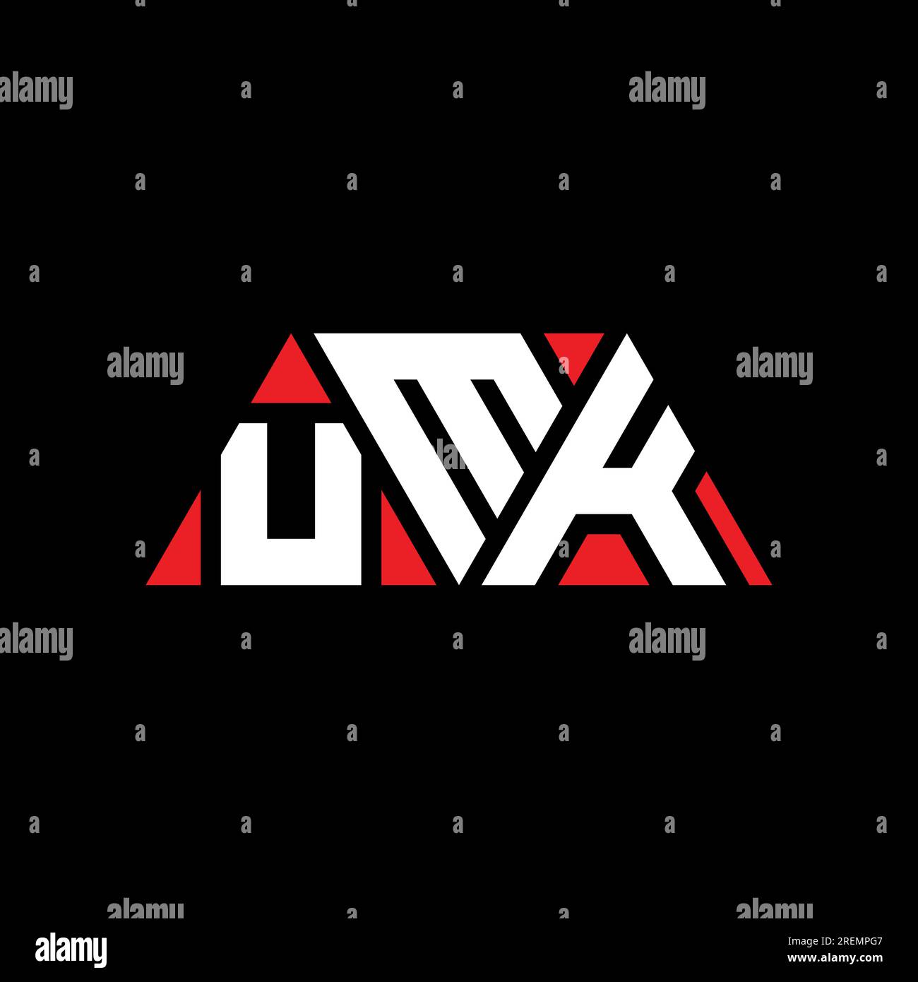 UMK-Logo mit Dreiecksbuchstaben und Dreiecksform. Monogramm mit UMK ...