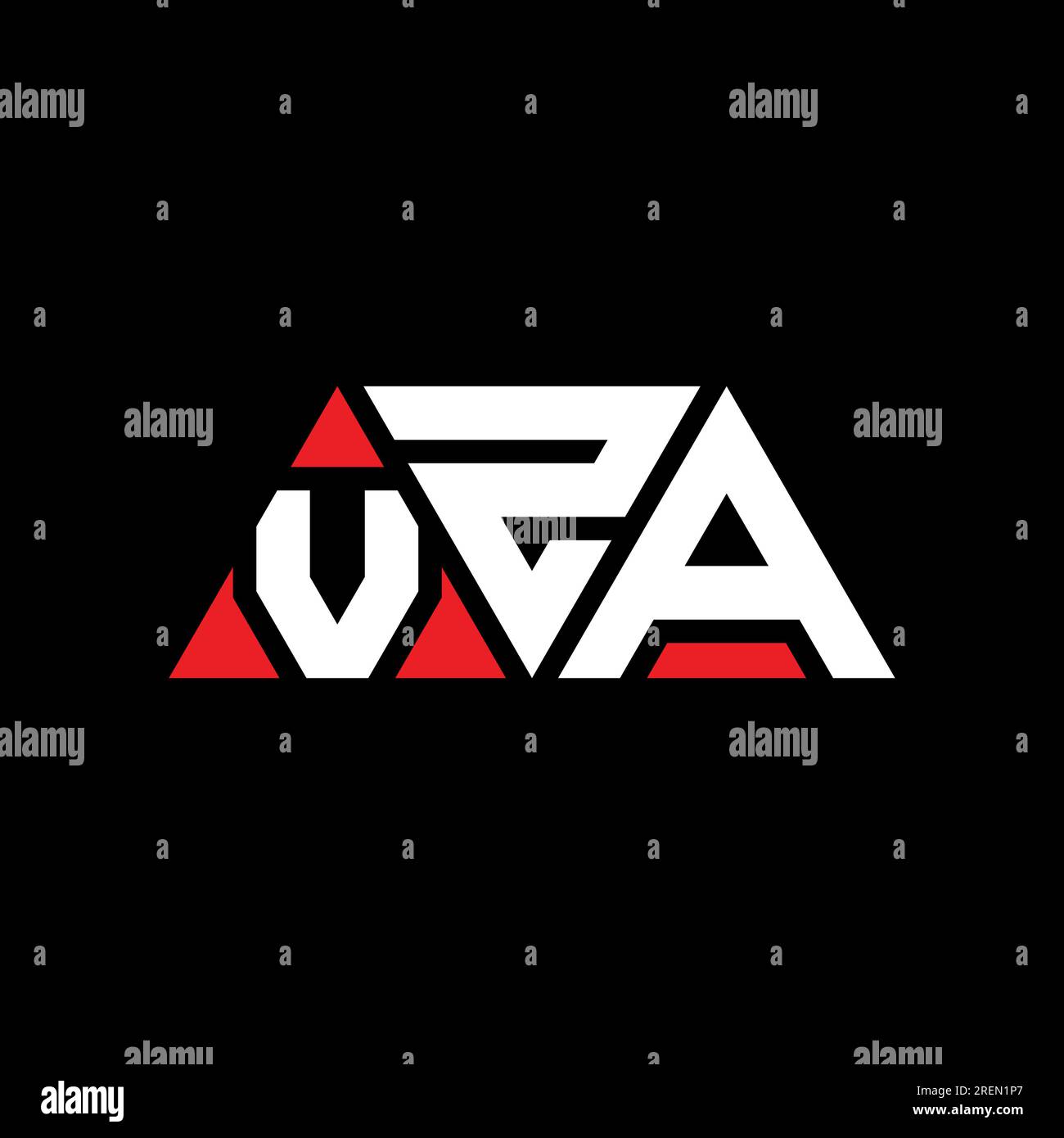 Logo mit VZA-Dreiecksbuchstaben und Dreiecksform. Monogramm mit VZA ...