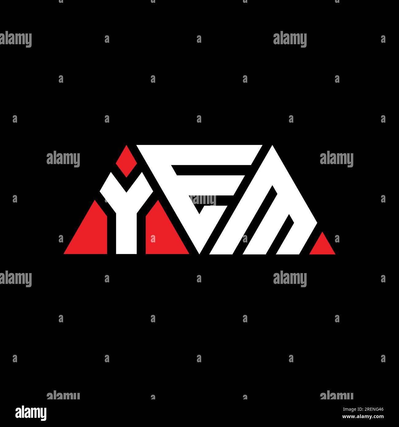 YEM-Logo mit Dreiecksbuchstaben und Dreiecksform. Monogramm mit YEM ...